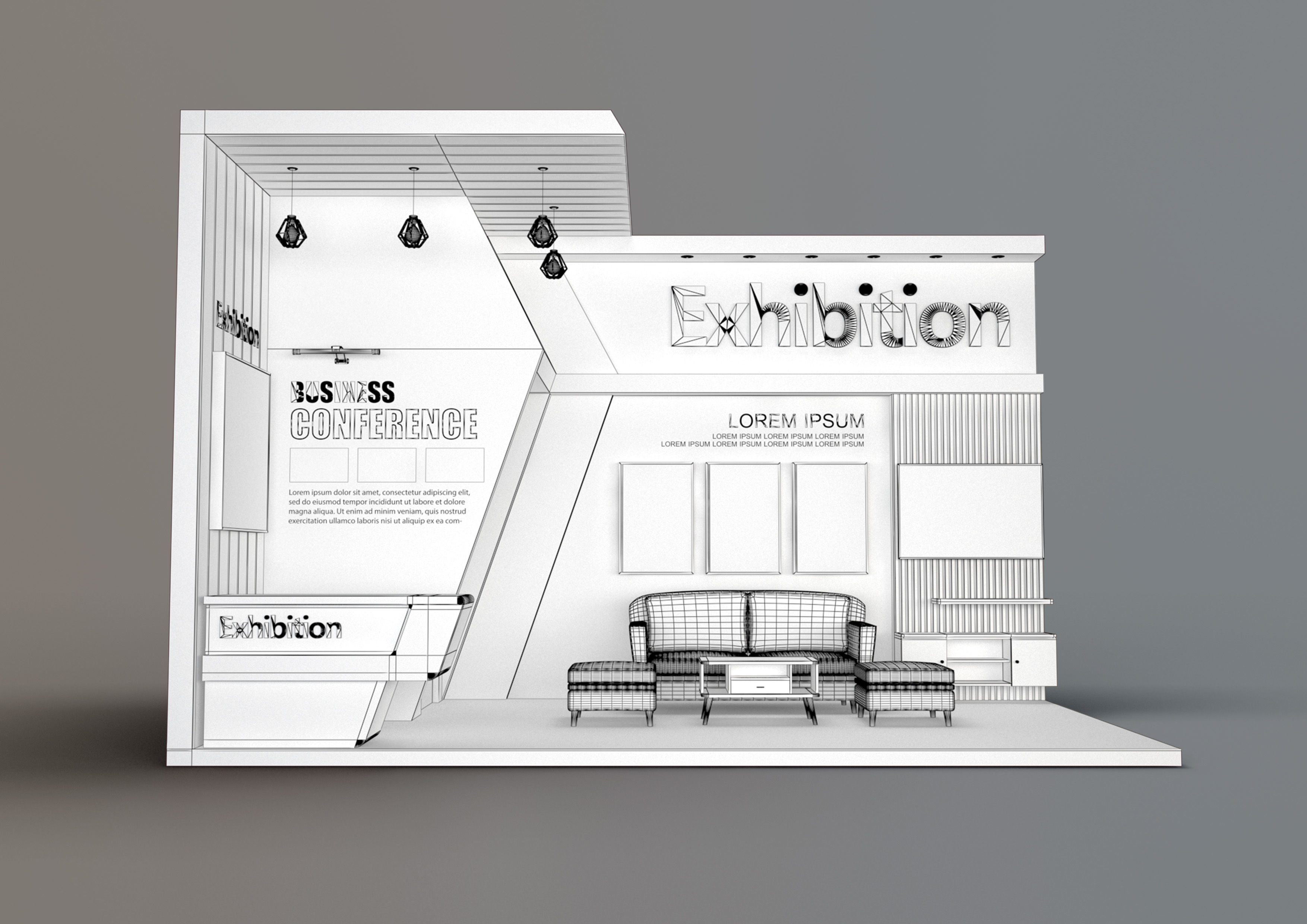exhibition stand 18 sqm 3D model | CGTrader