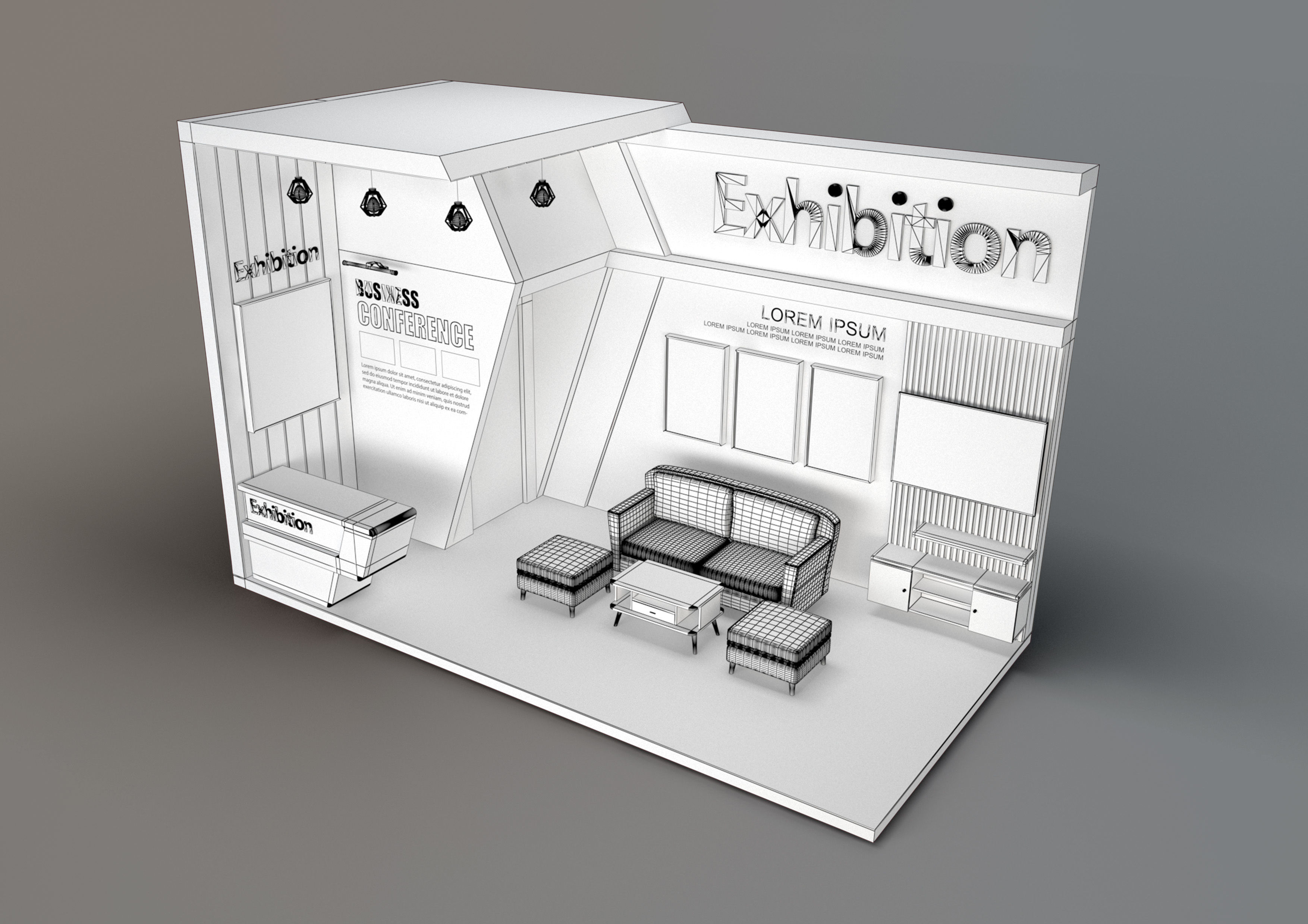exhibition stand 18 sqm 3D model | CGTrader