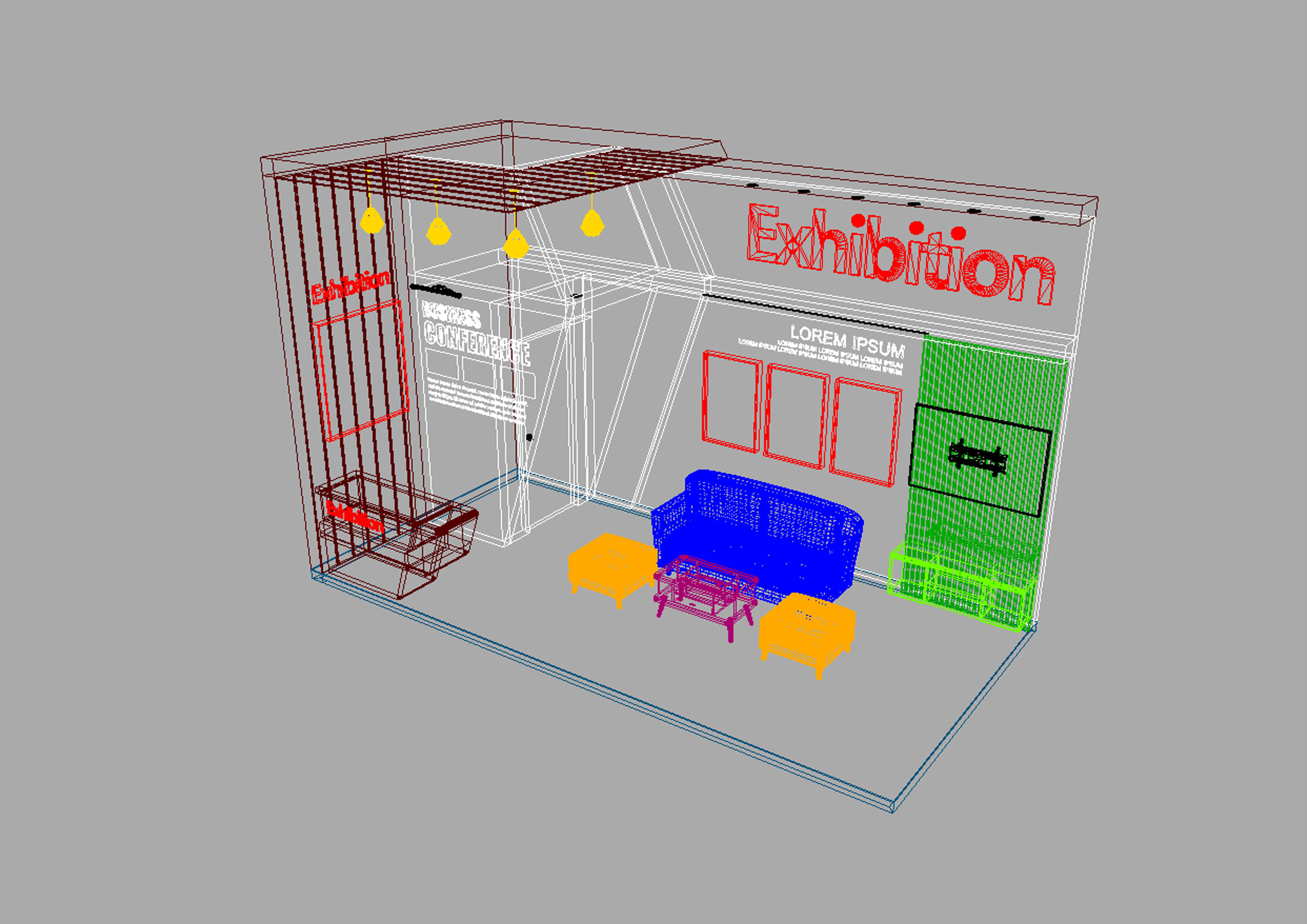 exhibition stand 18 sqm 3D model | CGTrader