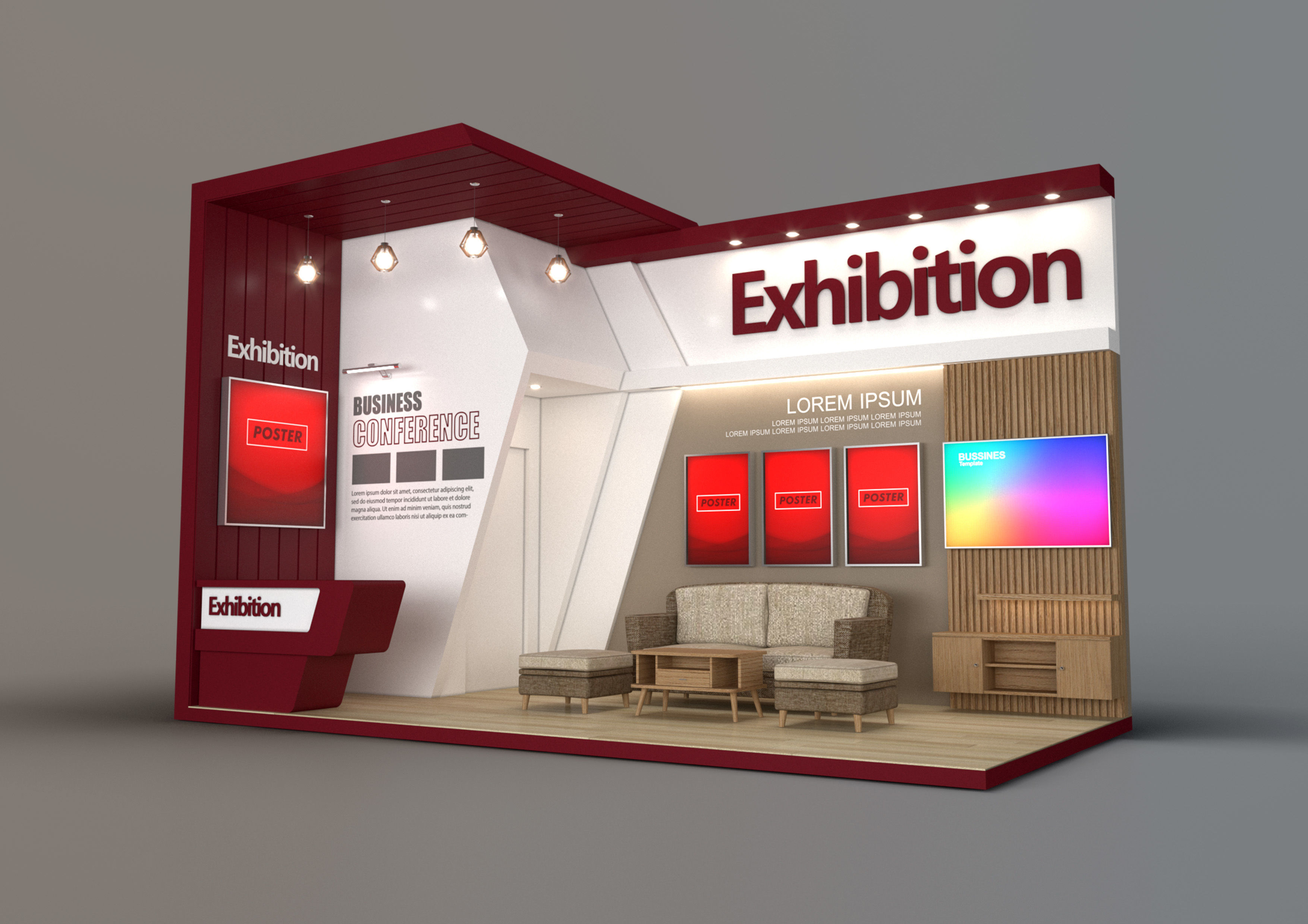 exhibition stand 18 sqm 3D model | CGTrader