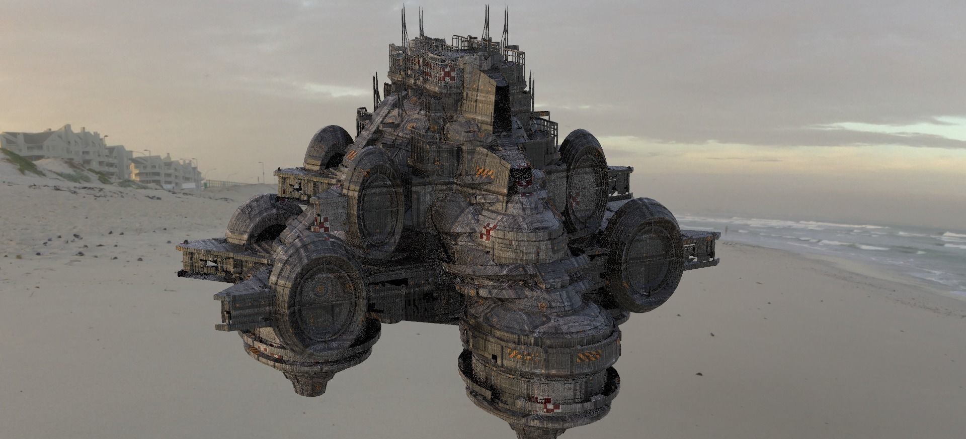 Sci fi Floating platform base 4 3D model | CGTrader