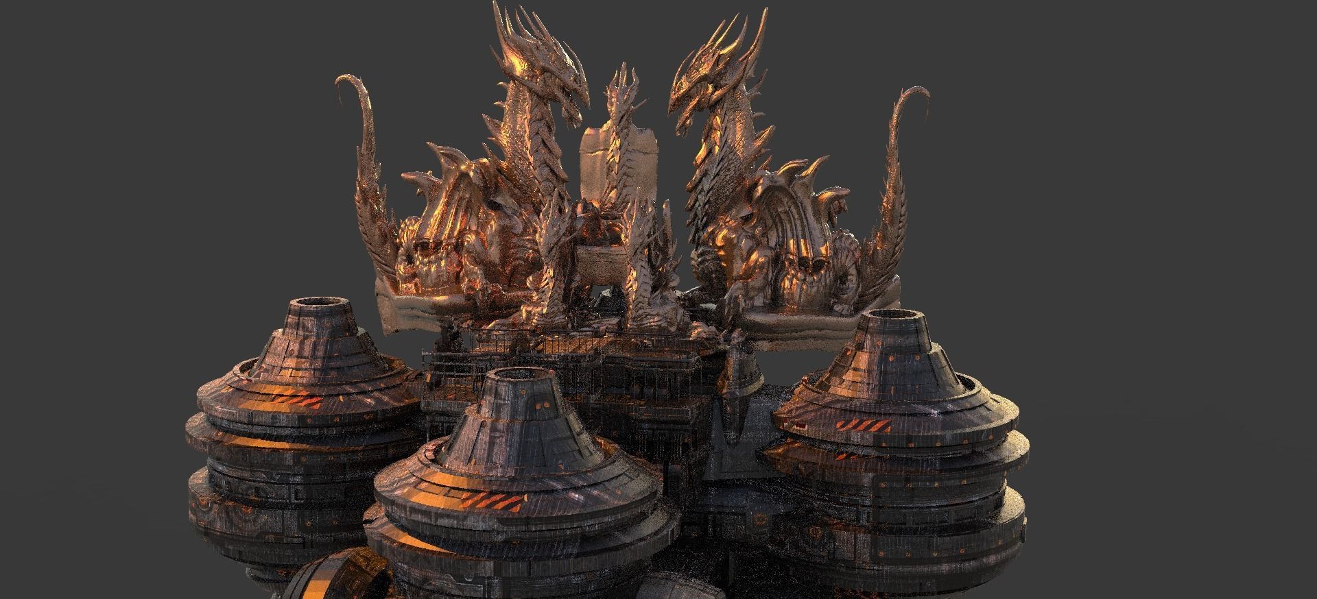 Floating Desert Dragon Throne platform 6 3D model | CGTrader