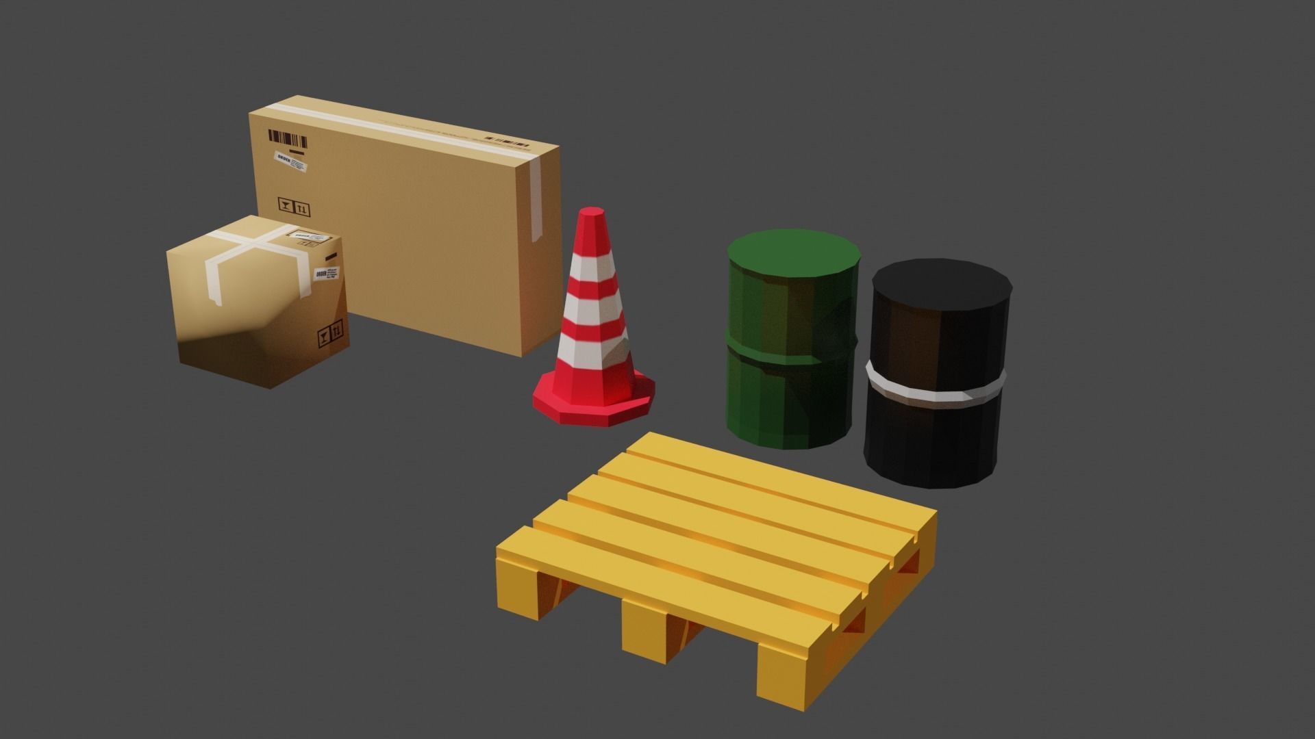 3D model Low Poly warehouse equipment pack VR / AR / low-poly | CGTrader