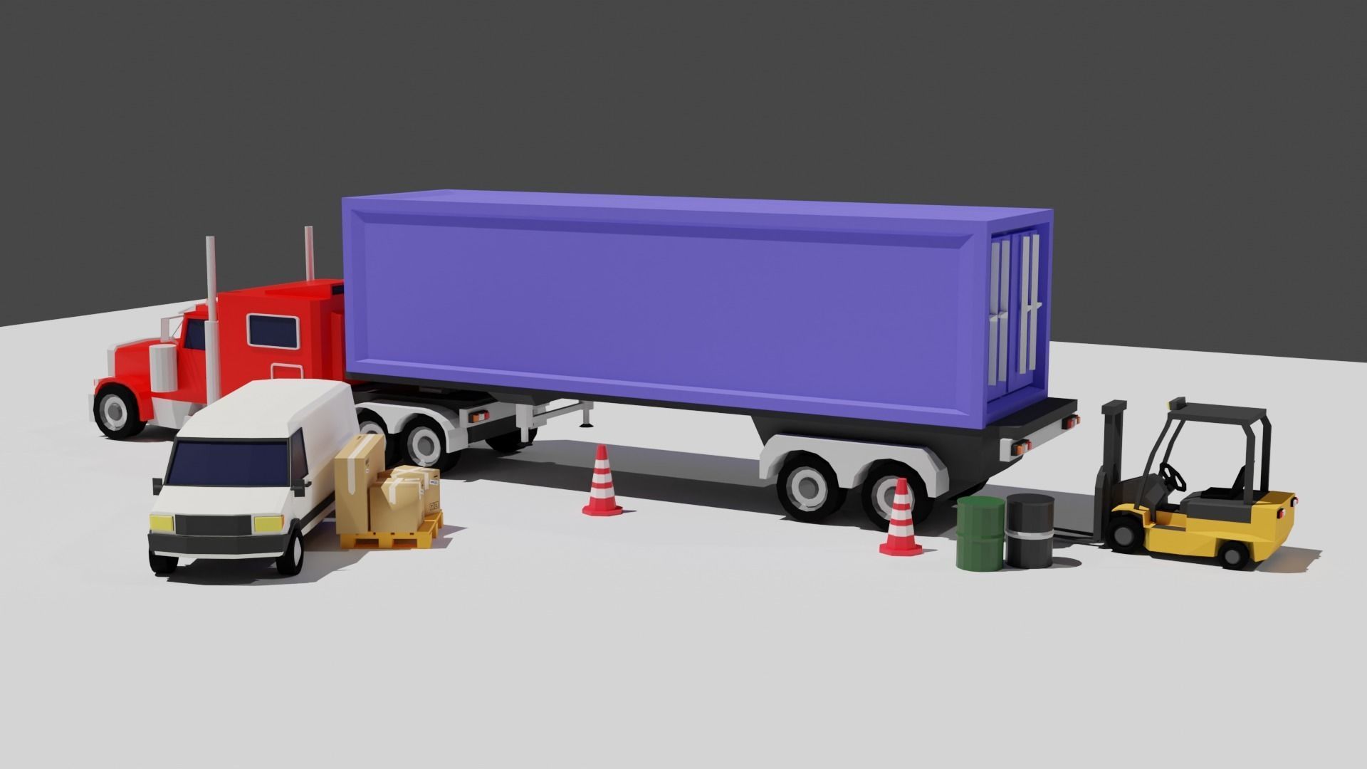 3D model Low Poly warehouse equipment pack VR / AR / low-poly | CGTrader