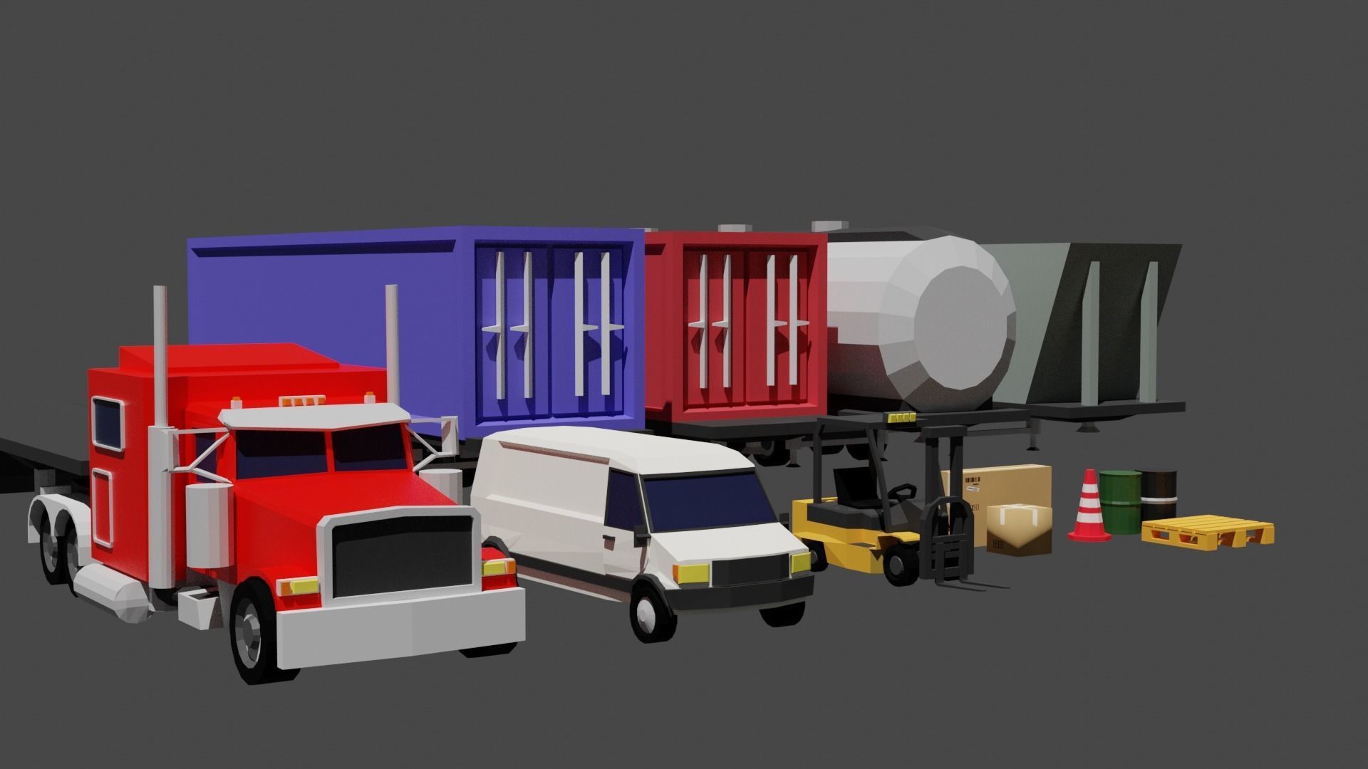 3D model Low Poly warehouse equipment pack VR / AR / low-poly | CGTrader