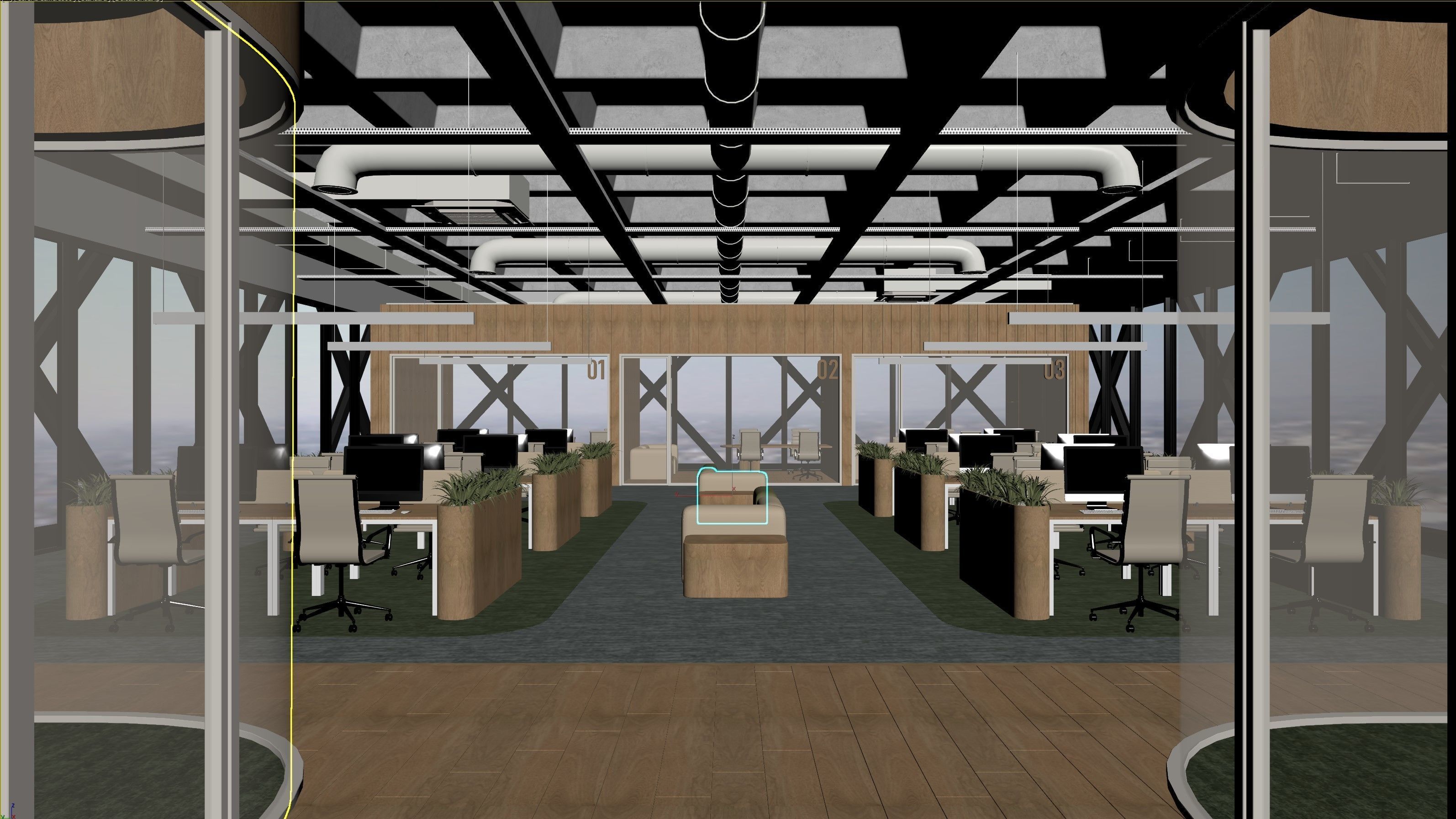 Contemporary Office Space 3D Model 3D model | CGTrader