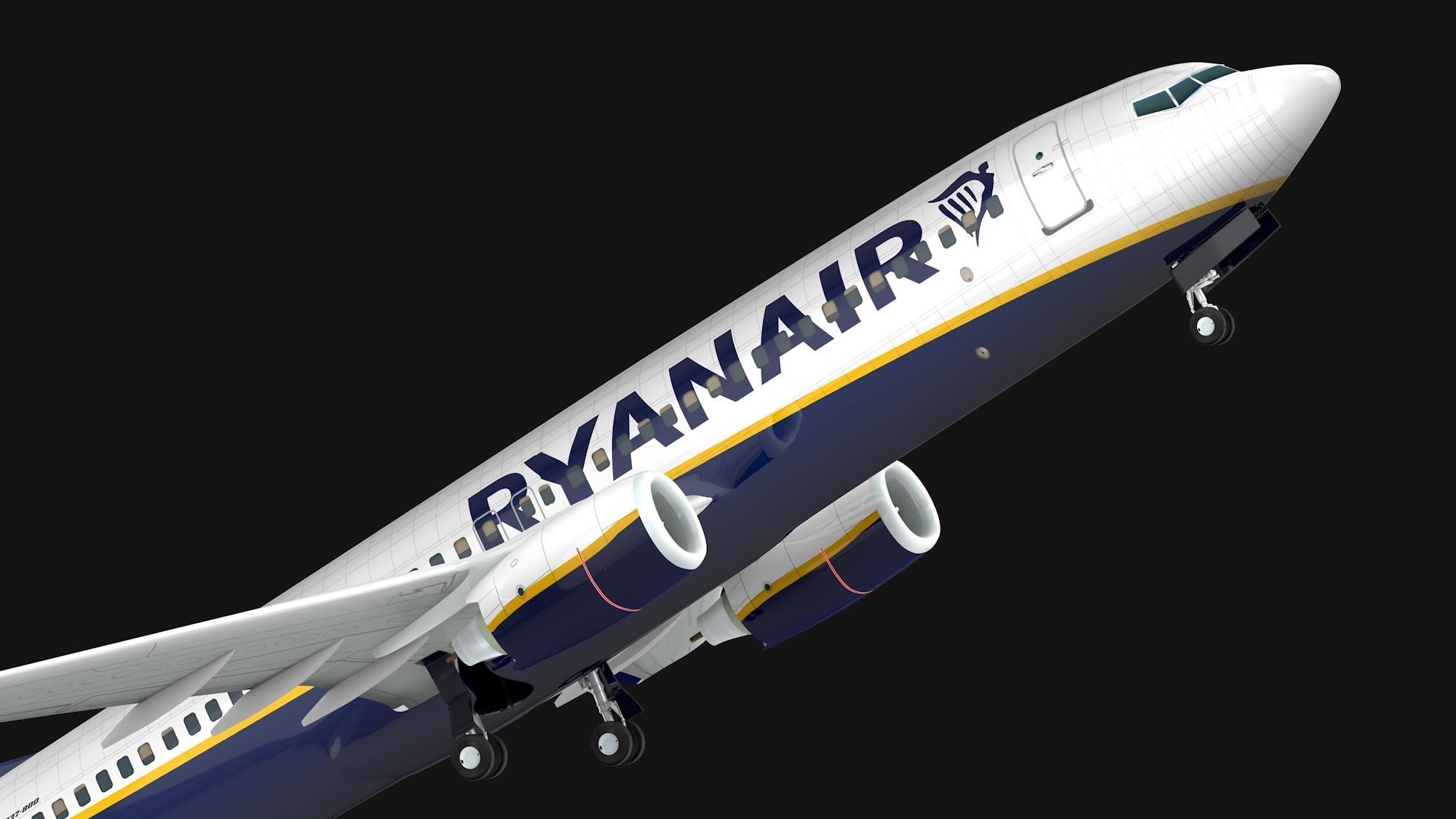 3D model Boeing 737-800 Ryanair VR / AR / low-poly | CGTrader