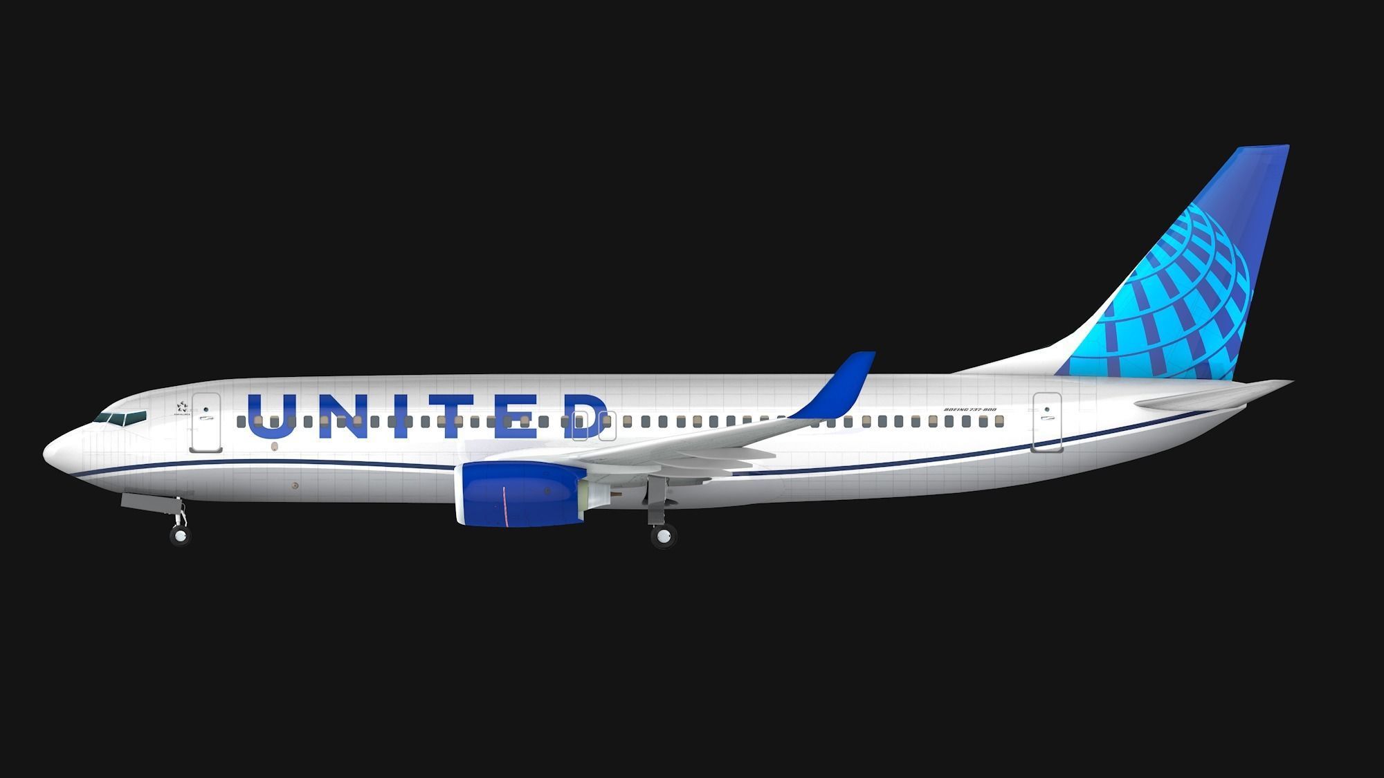 3D model Boeing 737-800 United Airlines VR / AR / low-poly | CGTrader