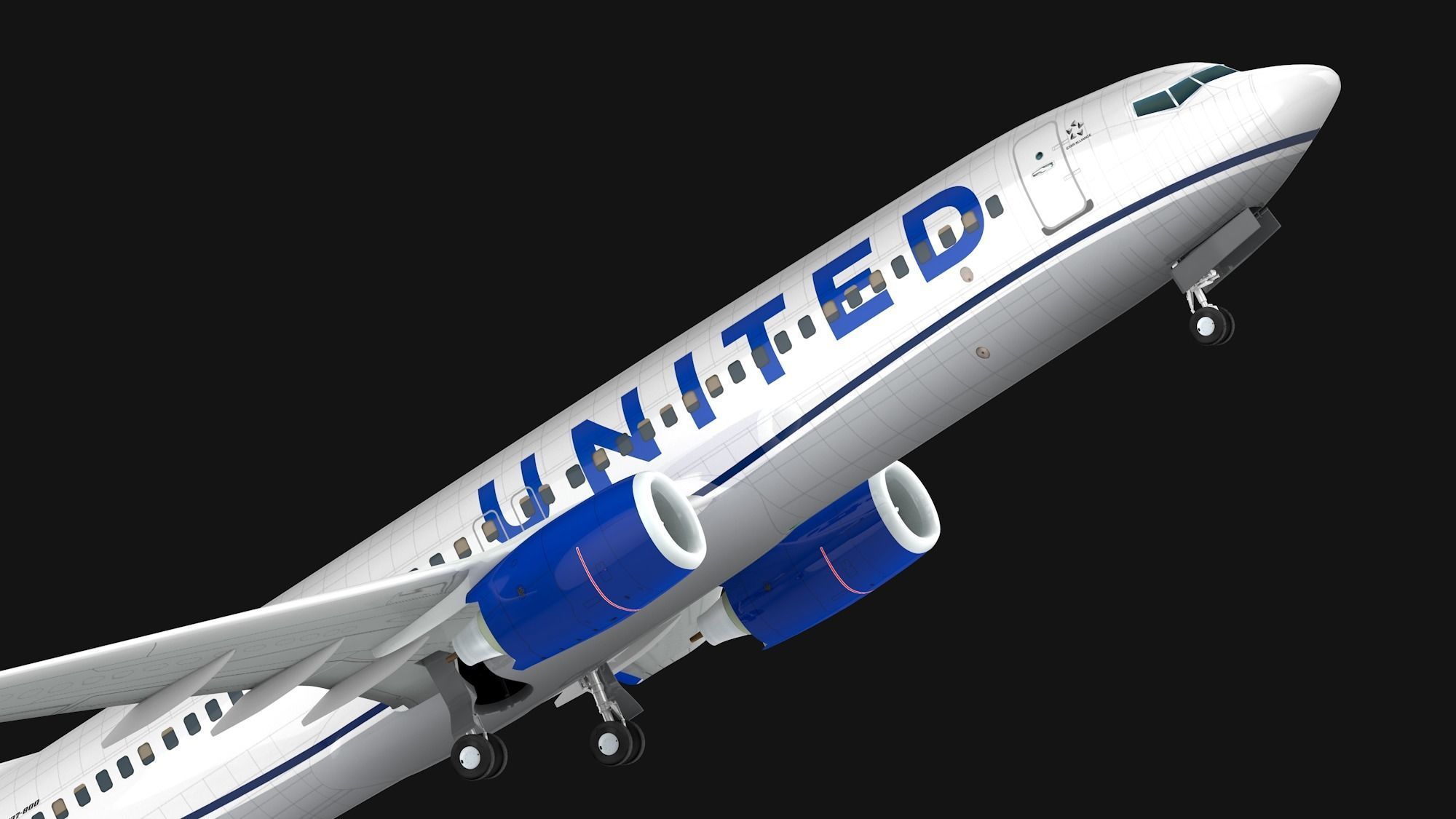 3D model Boeing 737-800 United Airlines VR / AR / low-poly | CGTrader