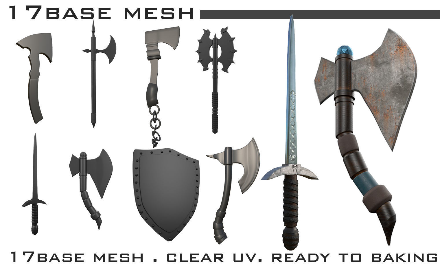 Melee 17The Base Mesh 3D model | CGTrader