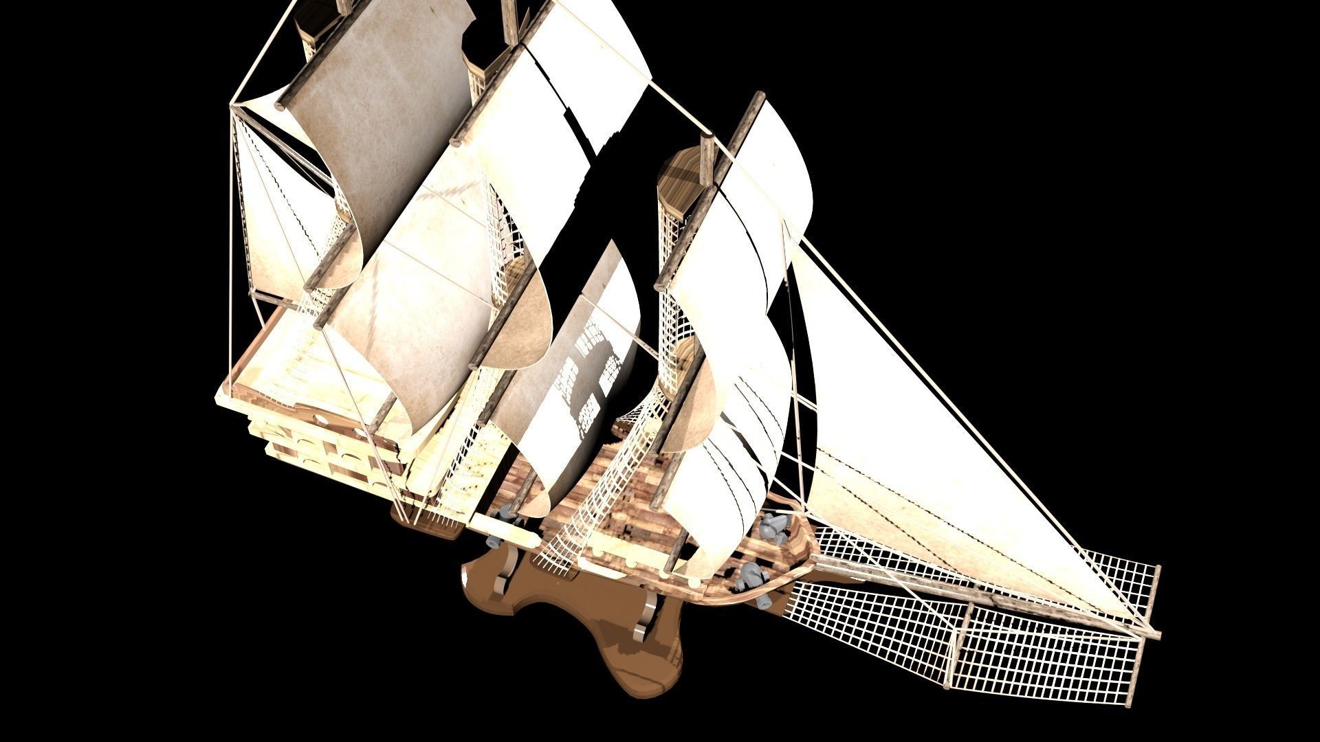 ship and table free 3D model | CGTrader