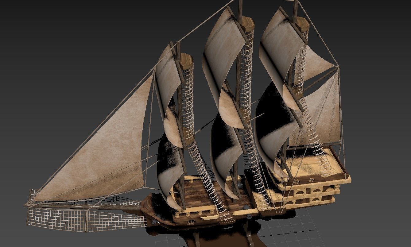 ship and table free 3D model | CGTrader