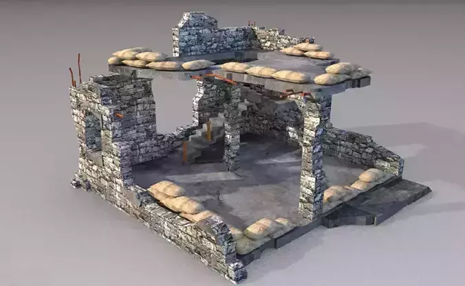 3D model outpost ruins place VR / AR / low-poly | CGTrader
