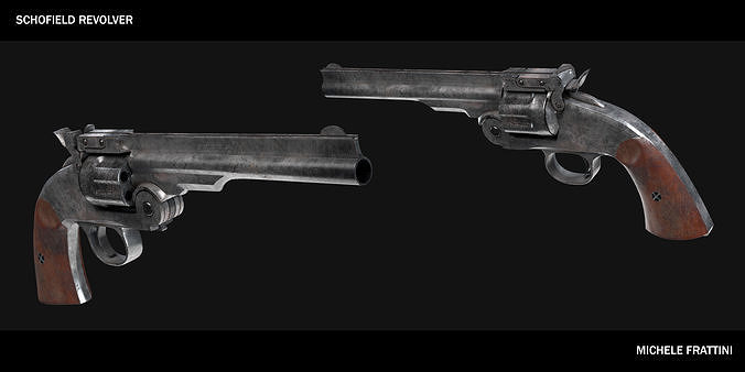 3D model Schofield revolver - Bullets - OpenSubdiv-Ready - 4K textures ...