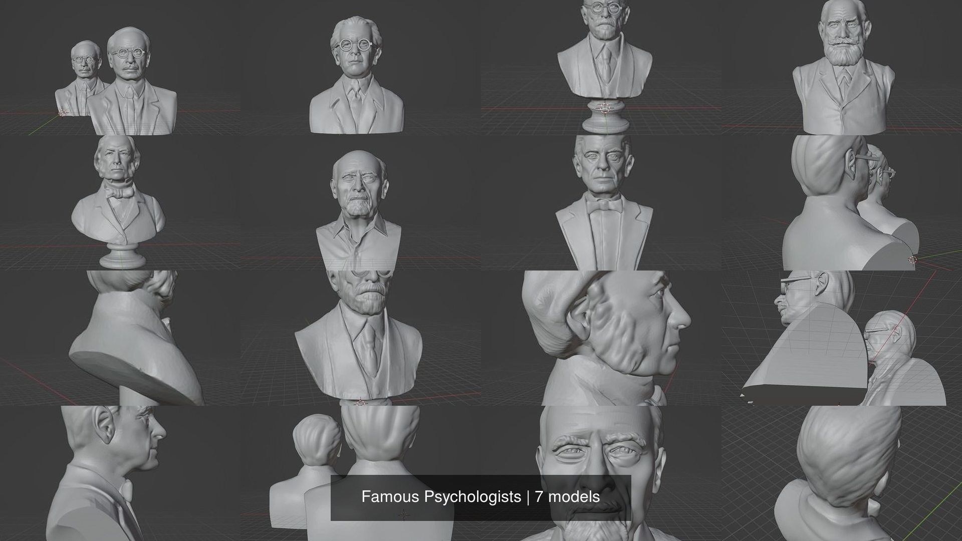 Famous Psychologists 3D Model Collection 3D printable | CGTrader