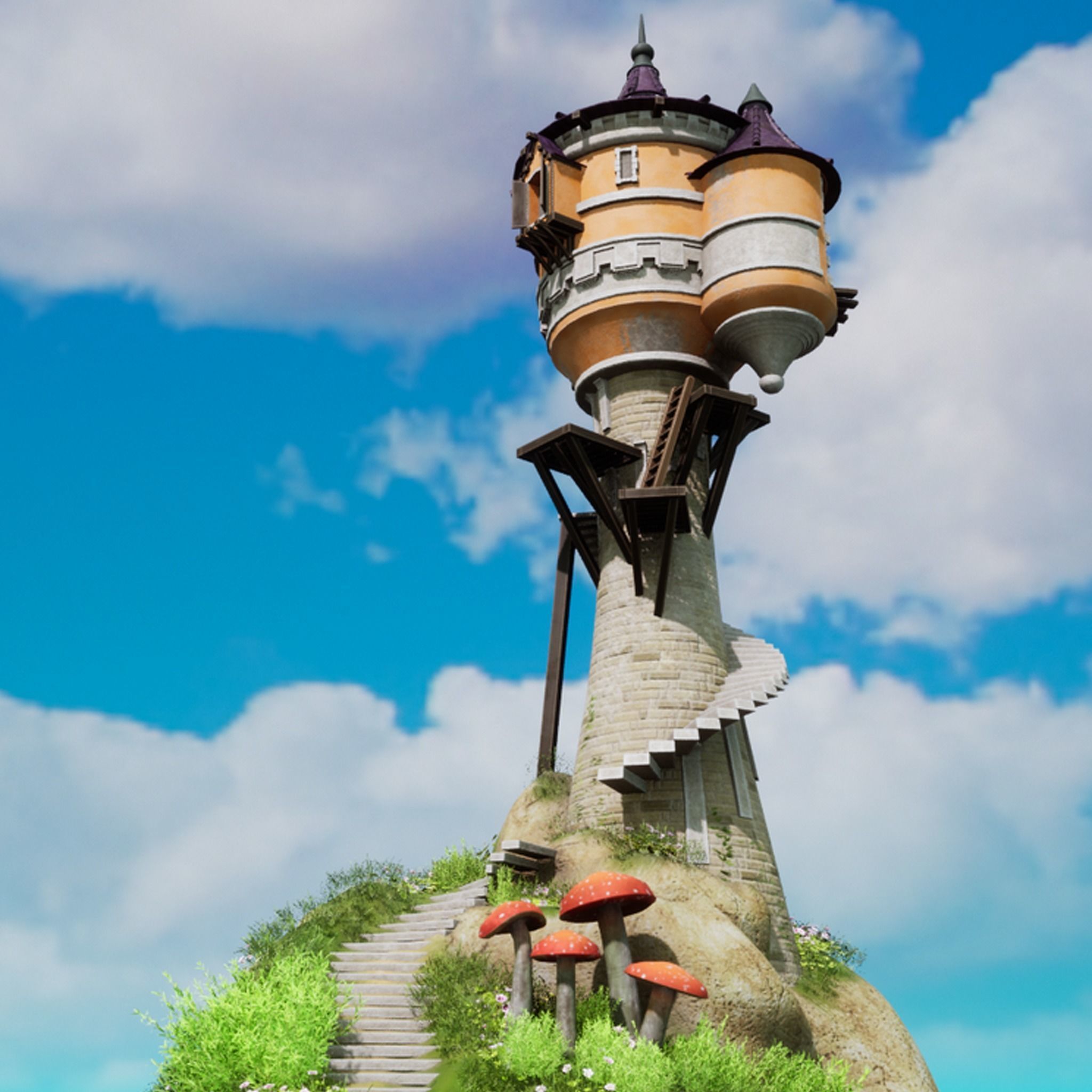 Blender 3 UE5 Witcher 3 Longlocks Tower Fan Art Environment 3D model ...