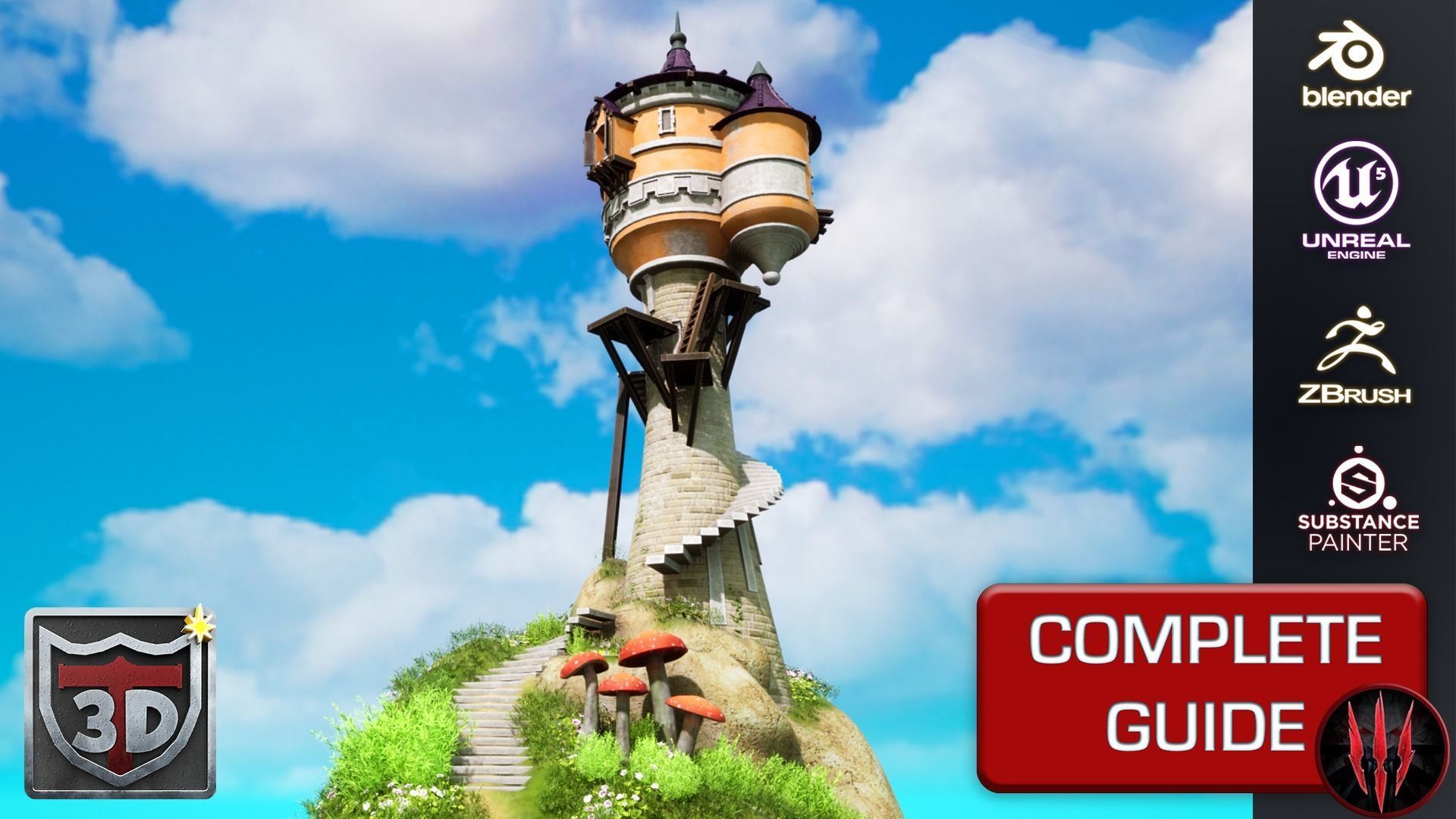 Blender 3 UE5 Witcher 3 Longlocks Tower Fan Art Environment 3D model ...