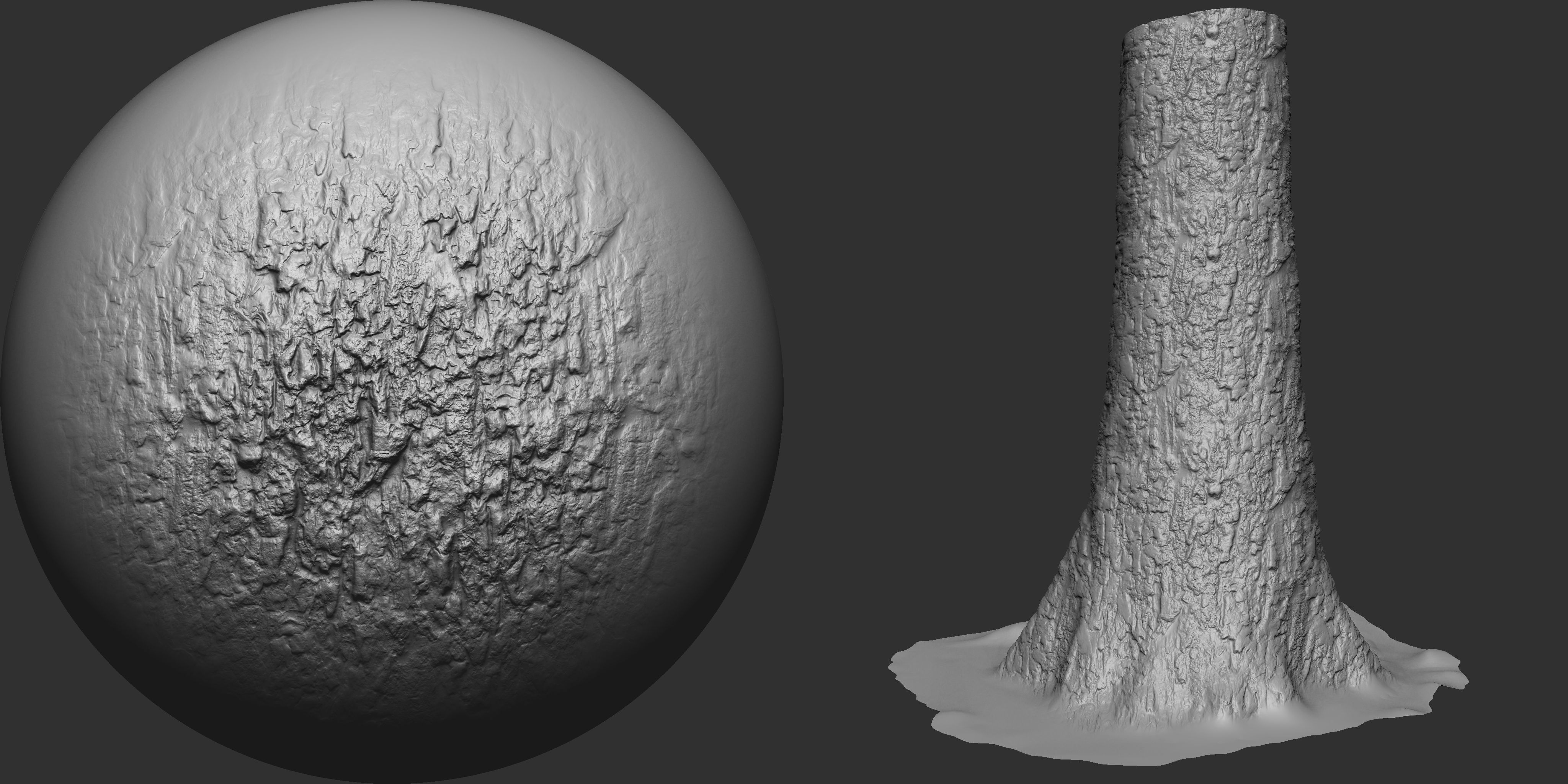 3D model Wood Bark Brushes and Noise for Zbrush VR / AR / low-poly ...