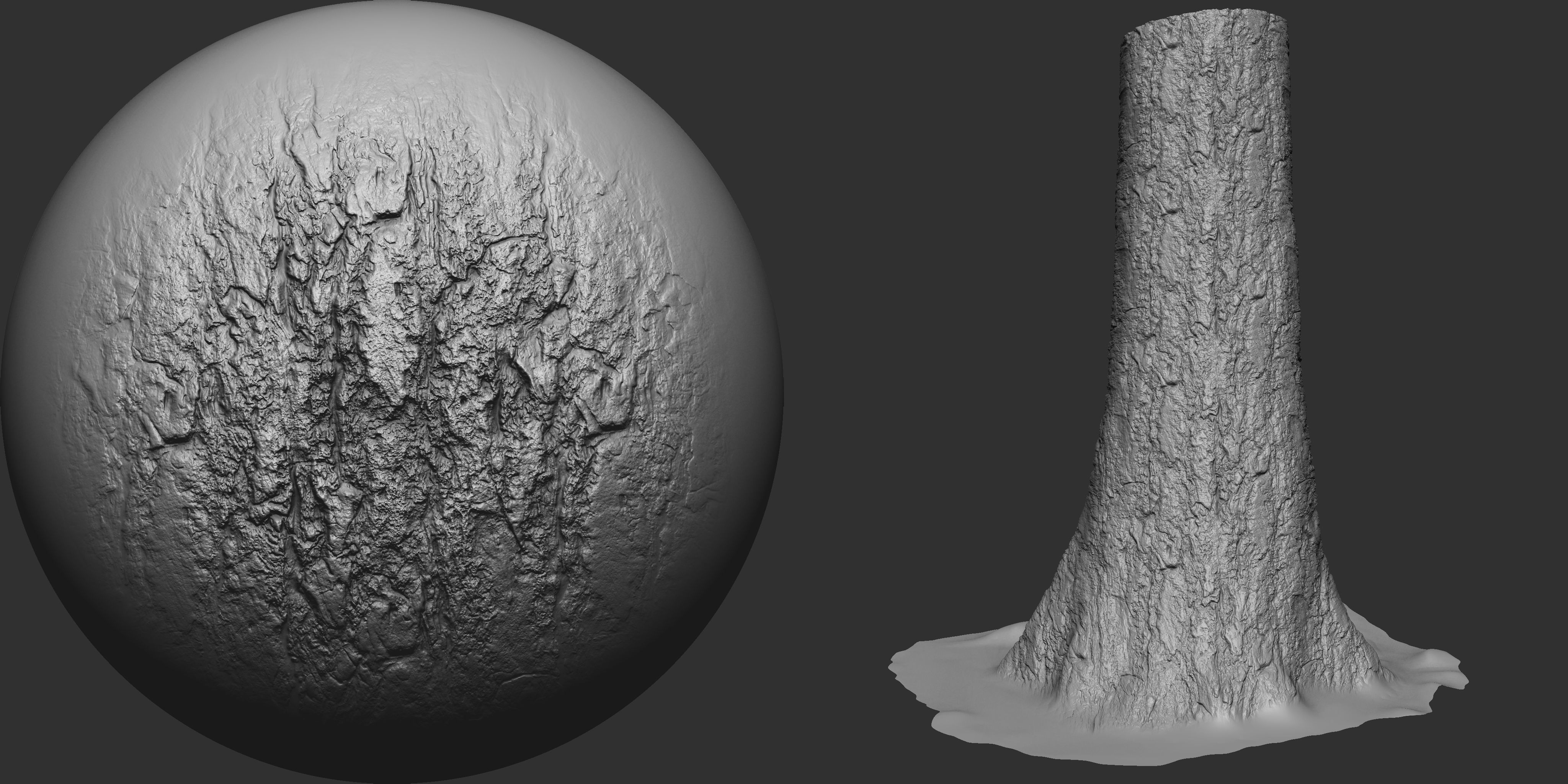 3D model Wood Bark Brushes and Noise for Zbrush VR / AR / low-poly ...