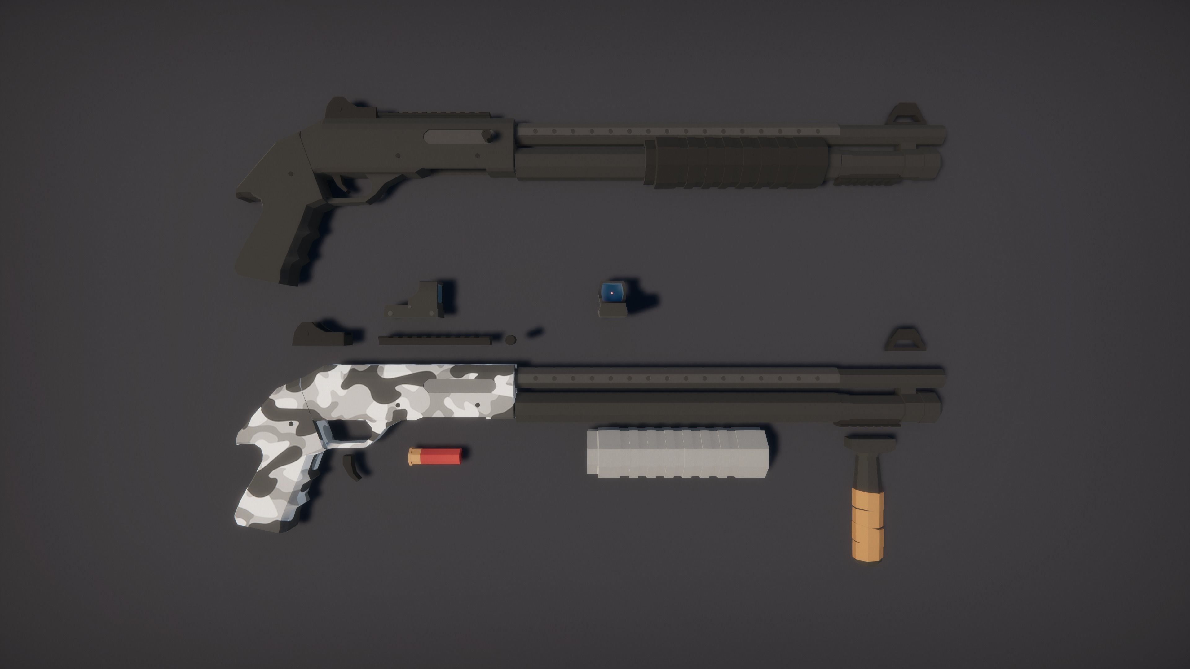 3D model Low Poly FPS Weapons Pack 3D Shooter Asset VR / AR / low-poly ...