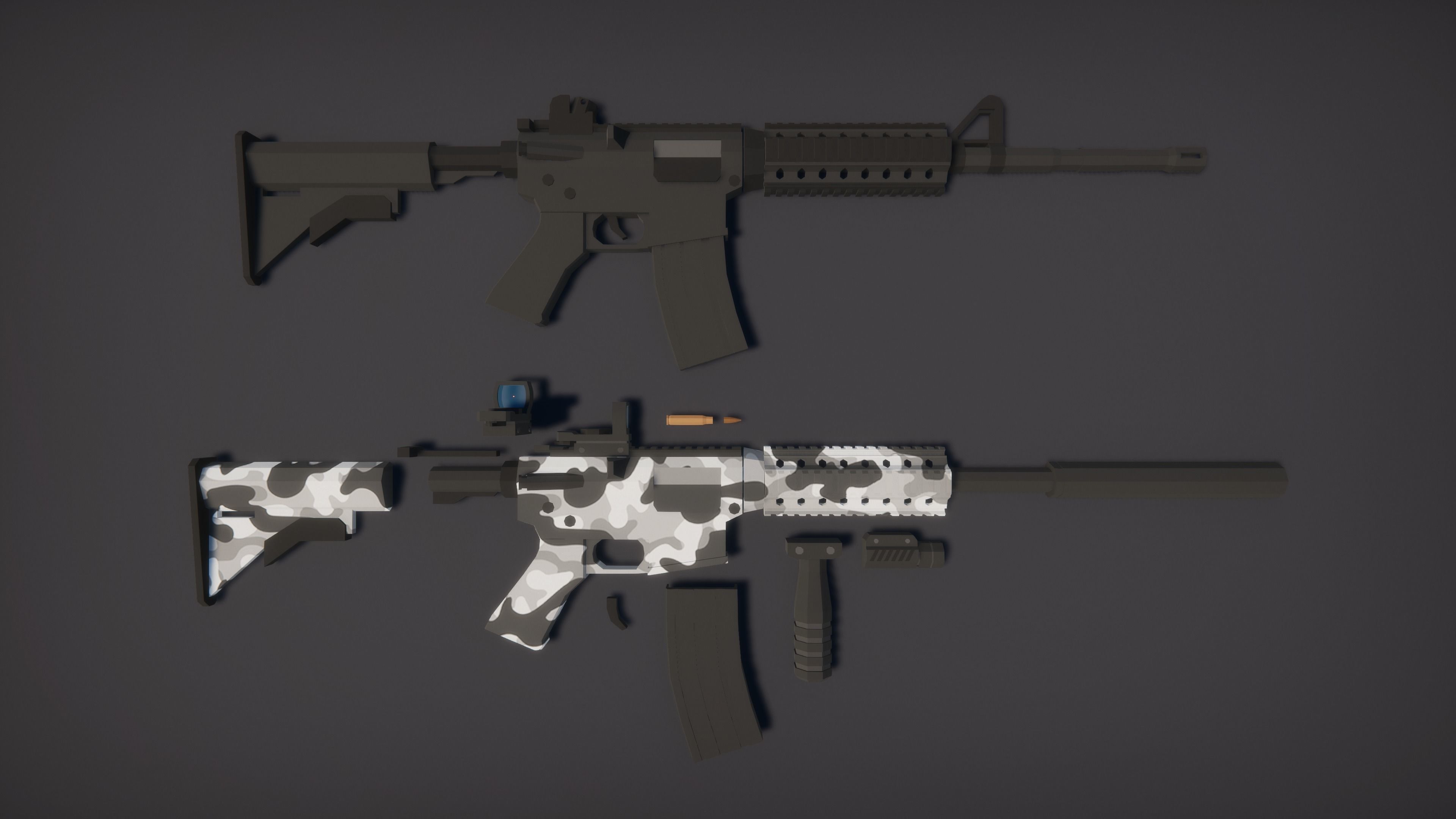 3D model Low Poly FPS Weapons Pack 3D Shooter Asset VR / AR / low-poly ...