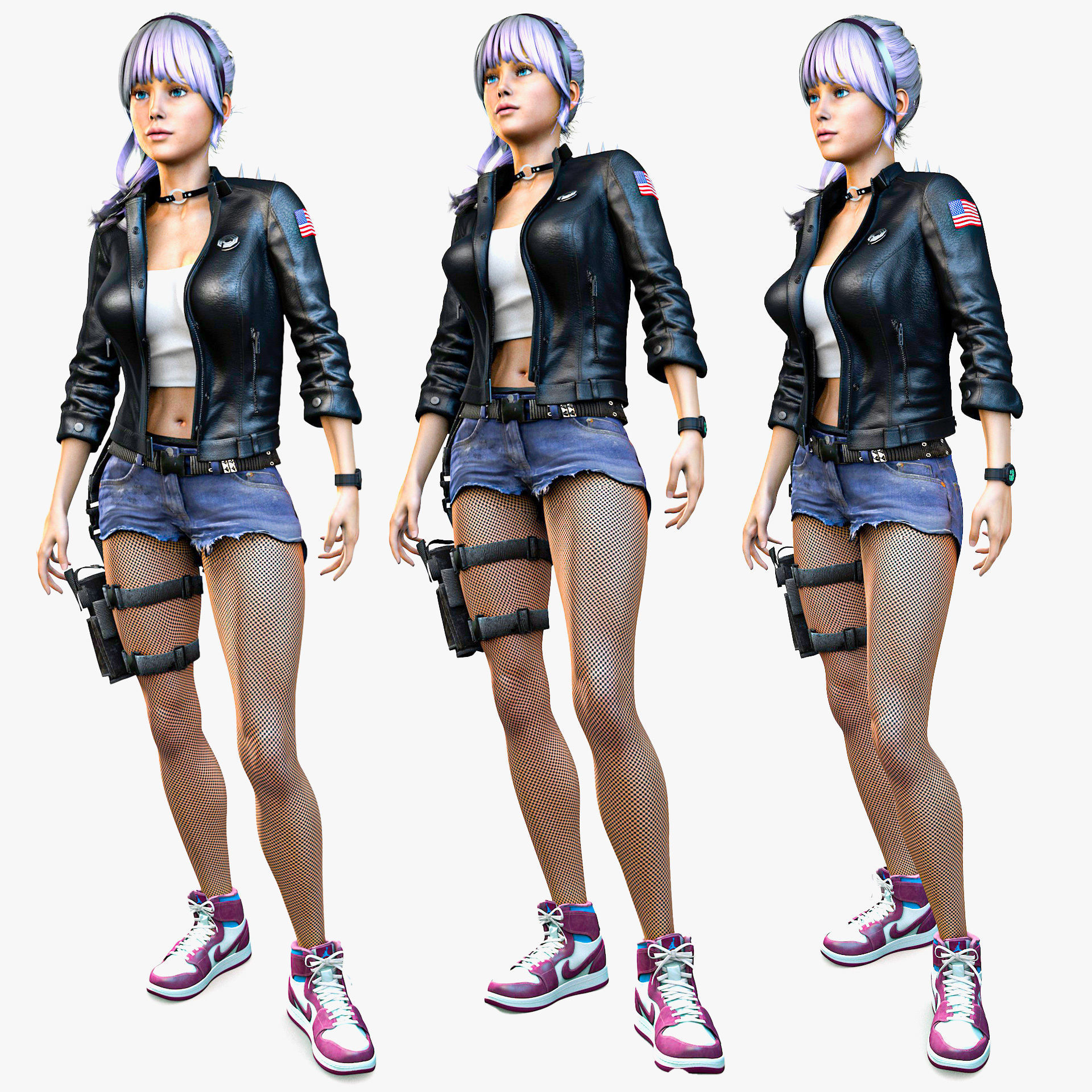 3D model Cyberpunk Girl Sci-fi Female Character Eve VR / AR / low-poly | CGTrader