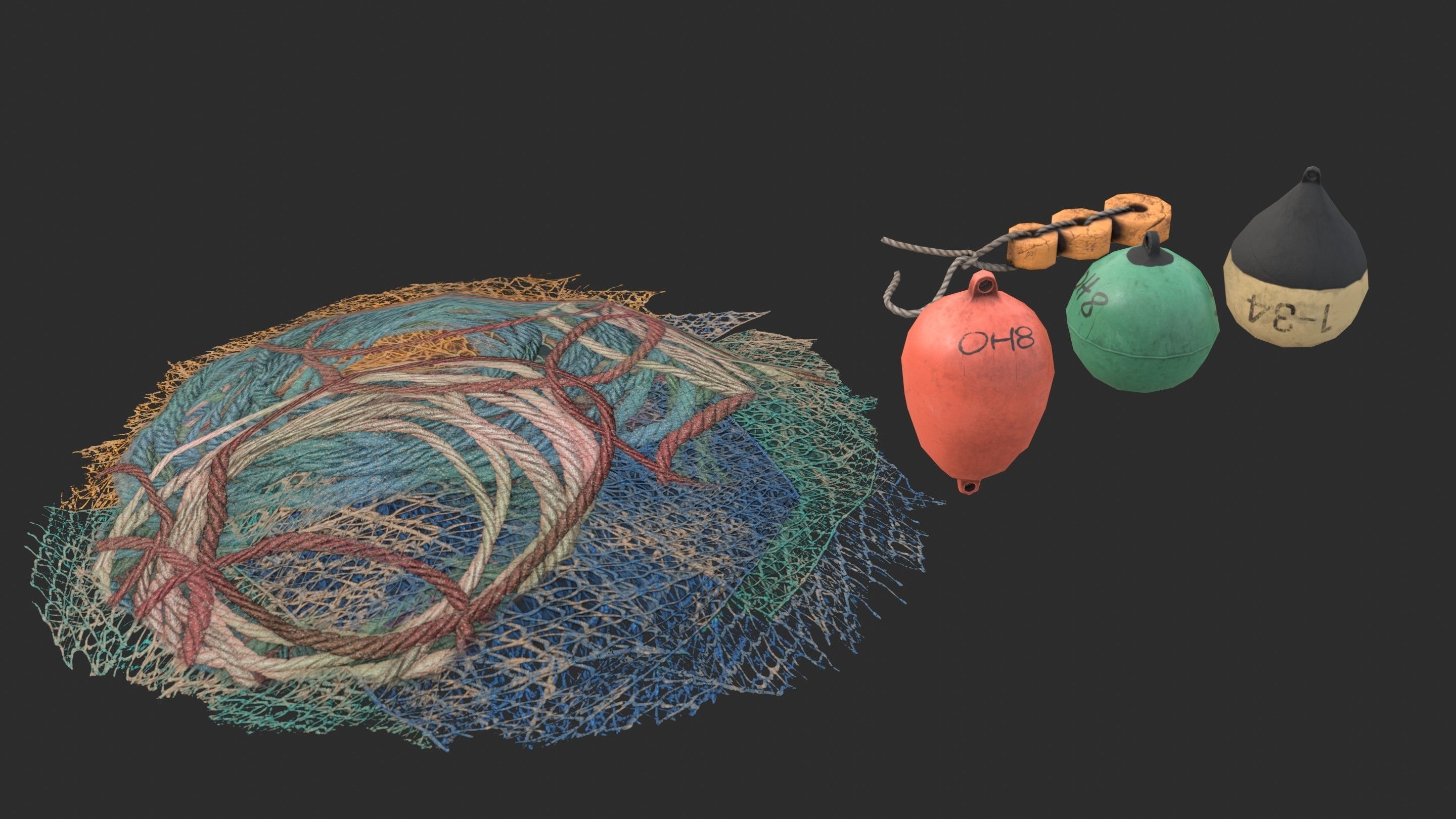 3D model Fishing Buoys and Nets VR / AR / low-poly | CGTrader
