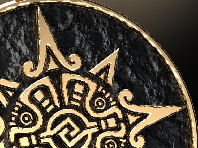 Pendant Sol Azteca 3d print model 3D model 3D printable | CGTrader