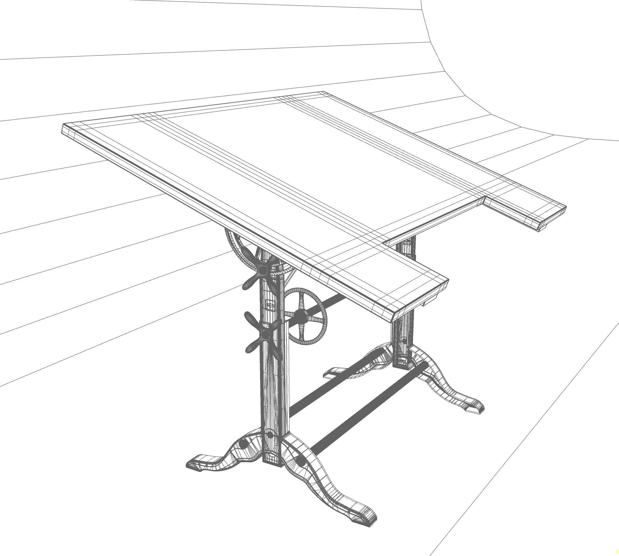 Vintage Drawing Table 3D model | CGTrader