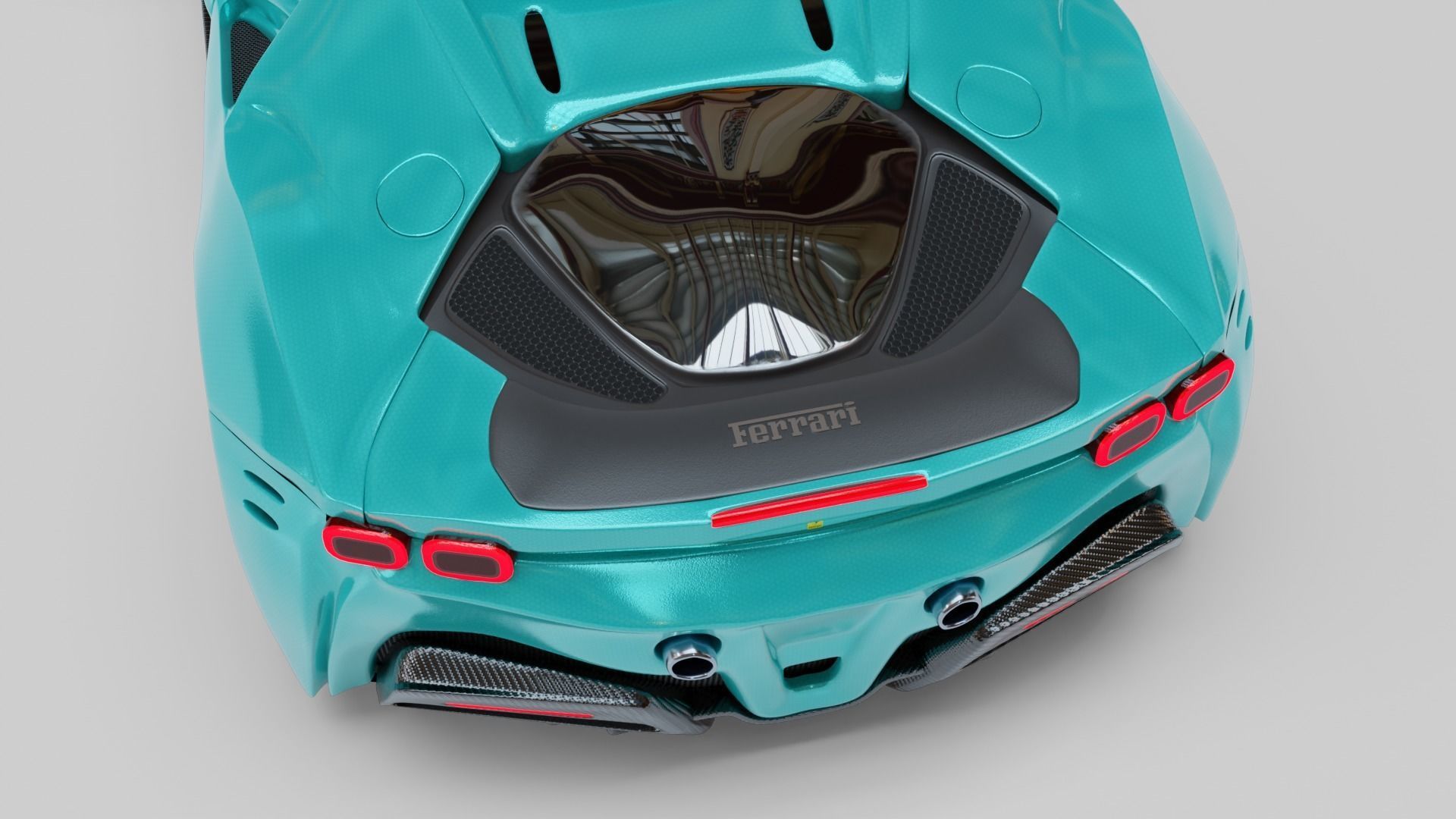 Ferrari sf90 Green Mint 3D model rigged | CGTrader