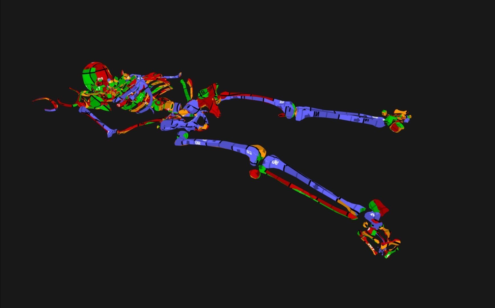 3D model Skull Bones Remains Skeleton Laying corpse VR / AR / low-poly ...