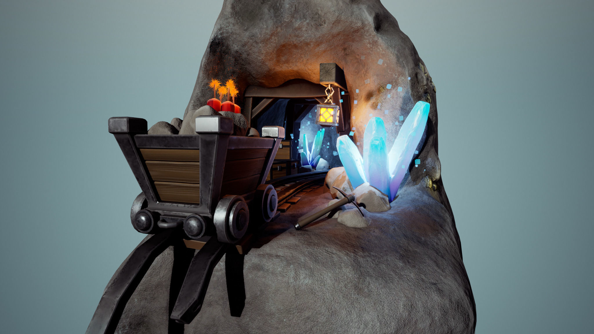 Blender 3 UE5 Minecraft Fan Art Mine Scene Environment Scene 3D model ...