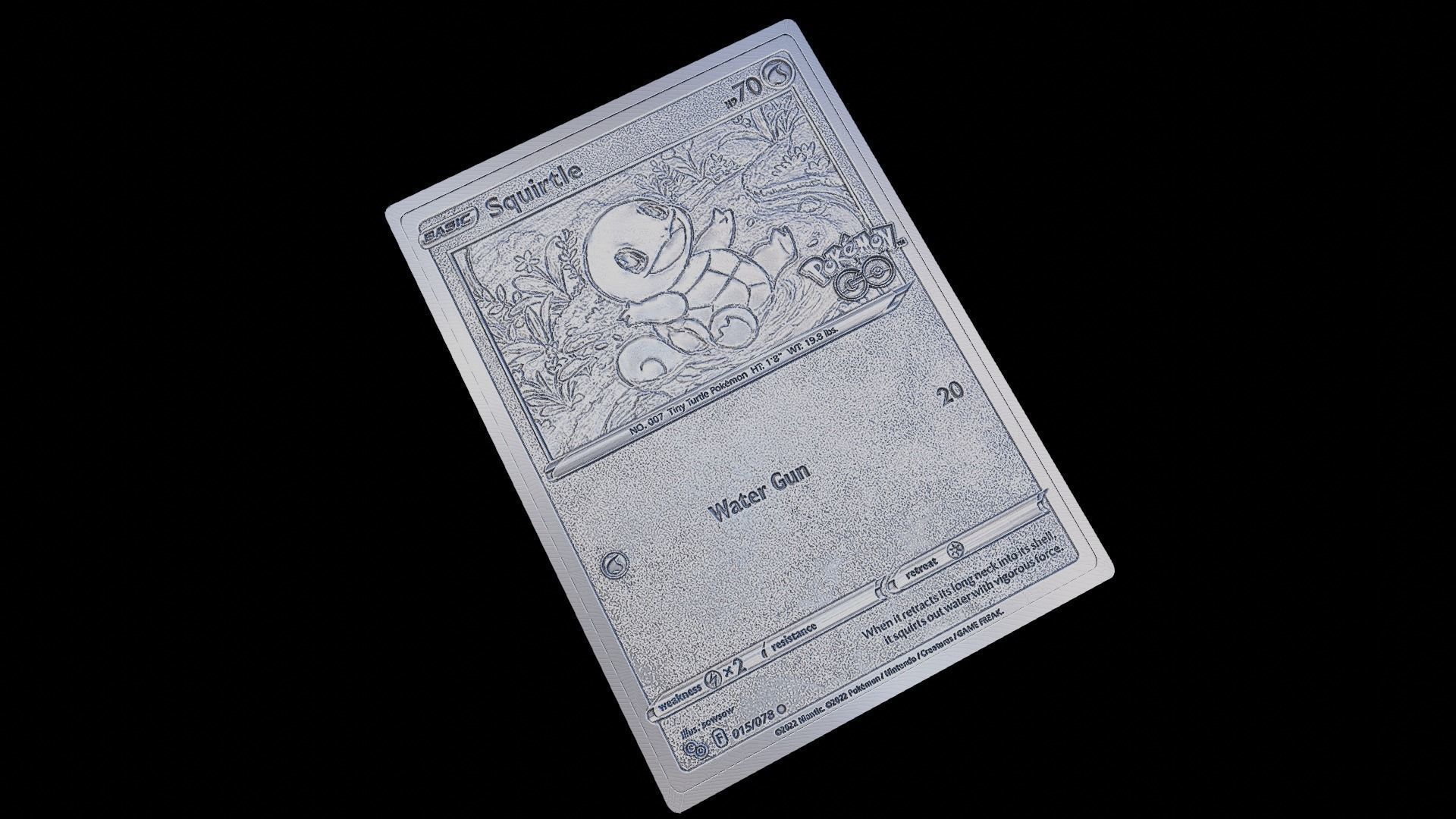 Squirtle Pokemon Card 3D model 3D printable | CGTrader