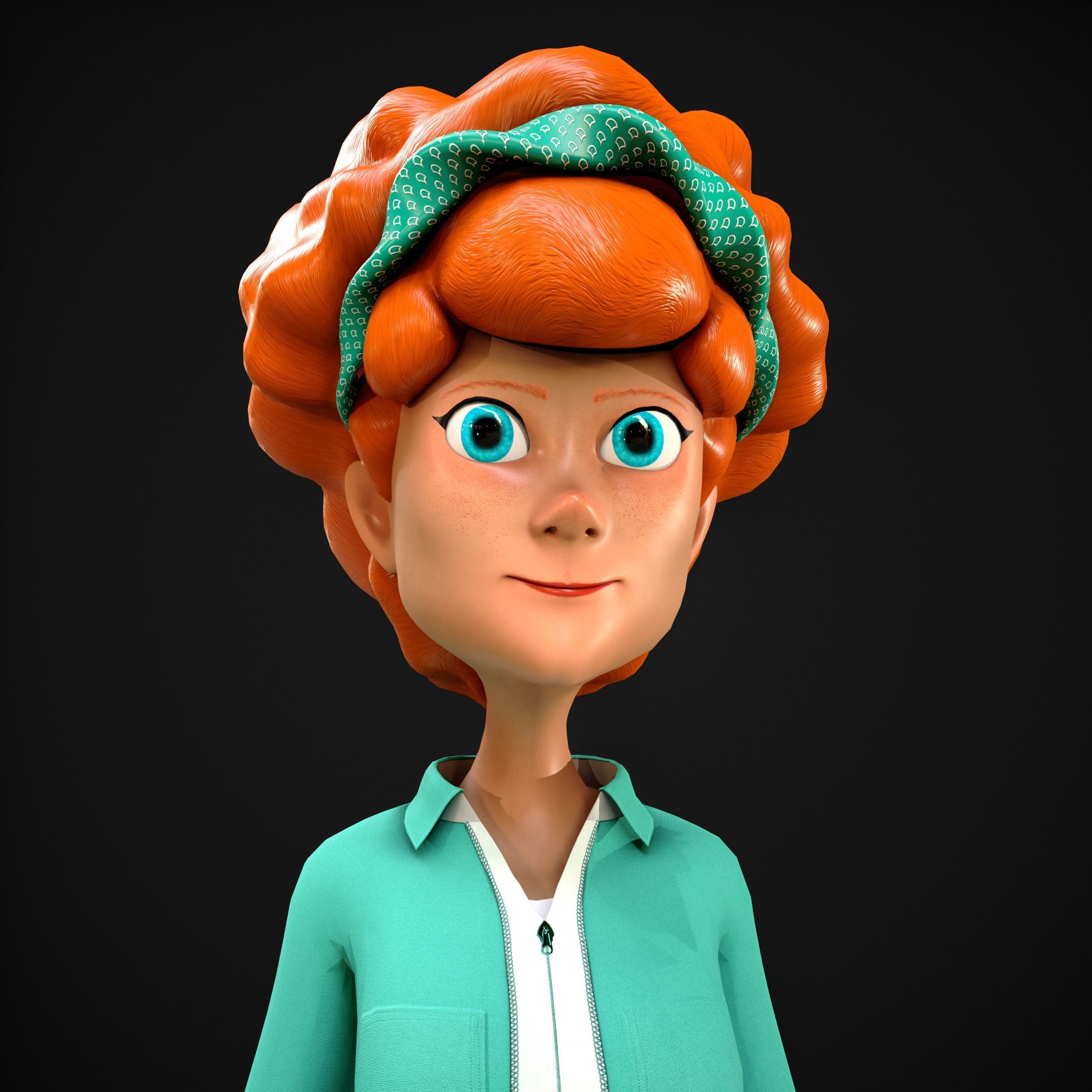 3D model Cartoon girl with Rig Blend shape VR / AR / low-poly | CGTrader