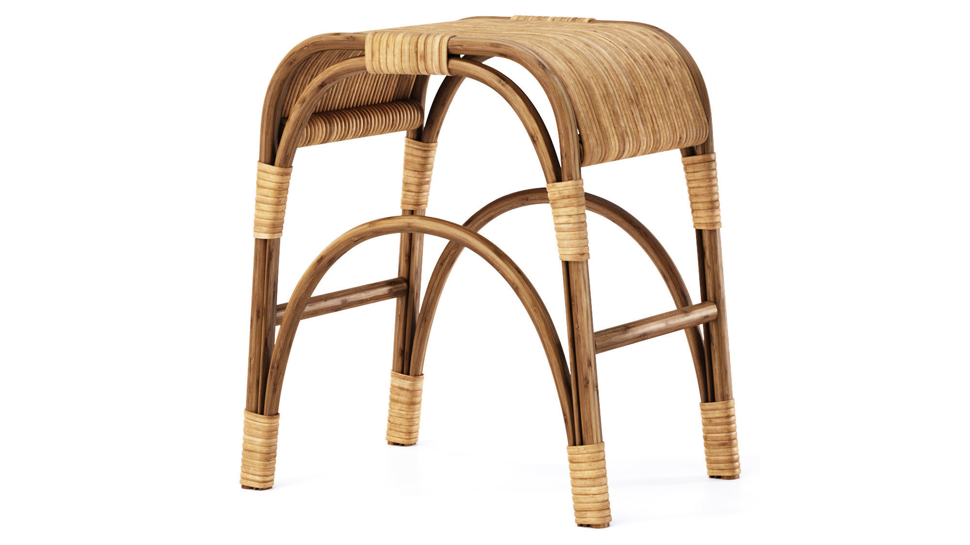 Elli Rattan Bar Stool 3d Model Cgtrader