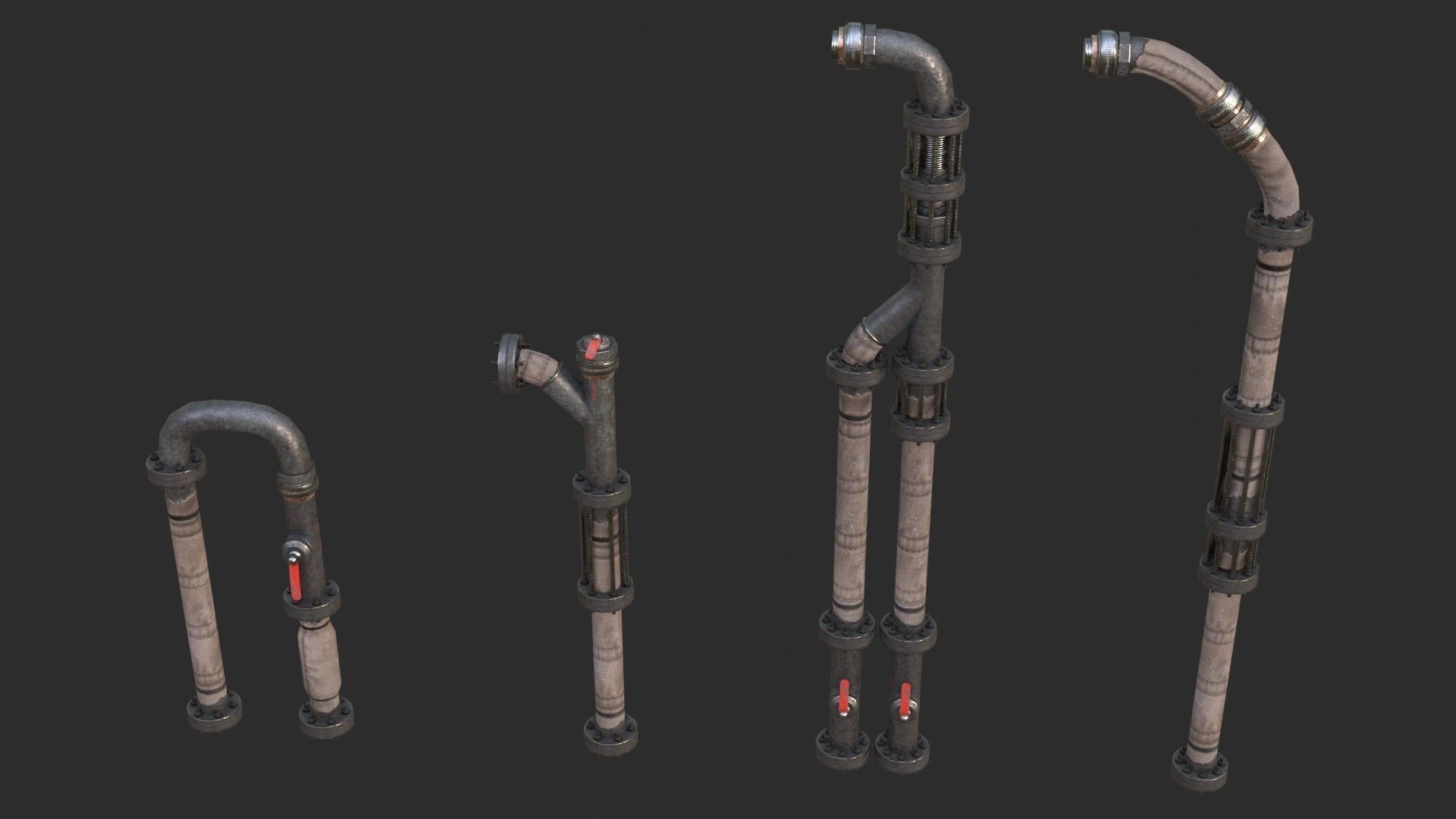 3D model Modular Pipes - Old Jute Insulated VR / AR / low-poly | CGTrader