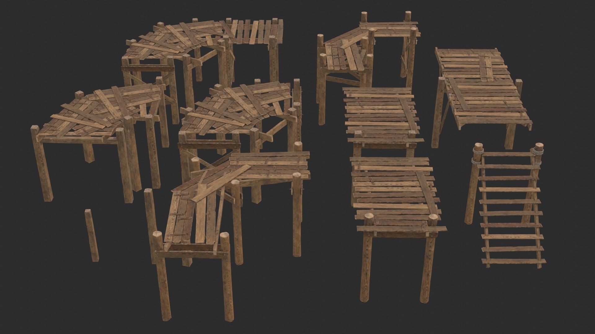 3D model Modular Wooden Jetty VR / AR / low-poly | CGTrader