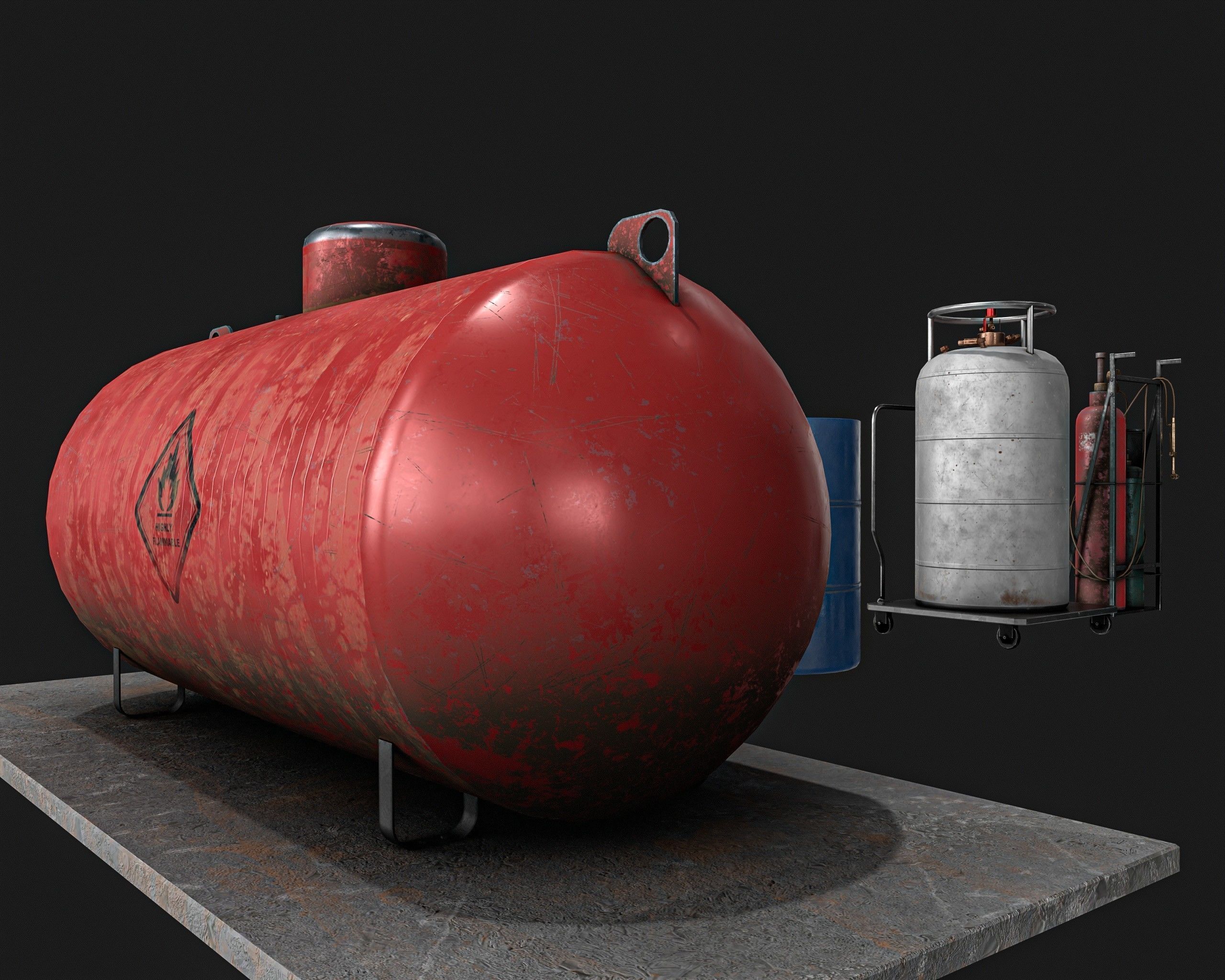 3D model Gas Tank Pack VR / AR / low-poly | CGTrader
