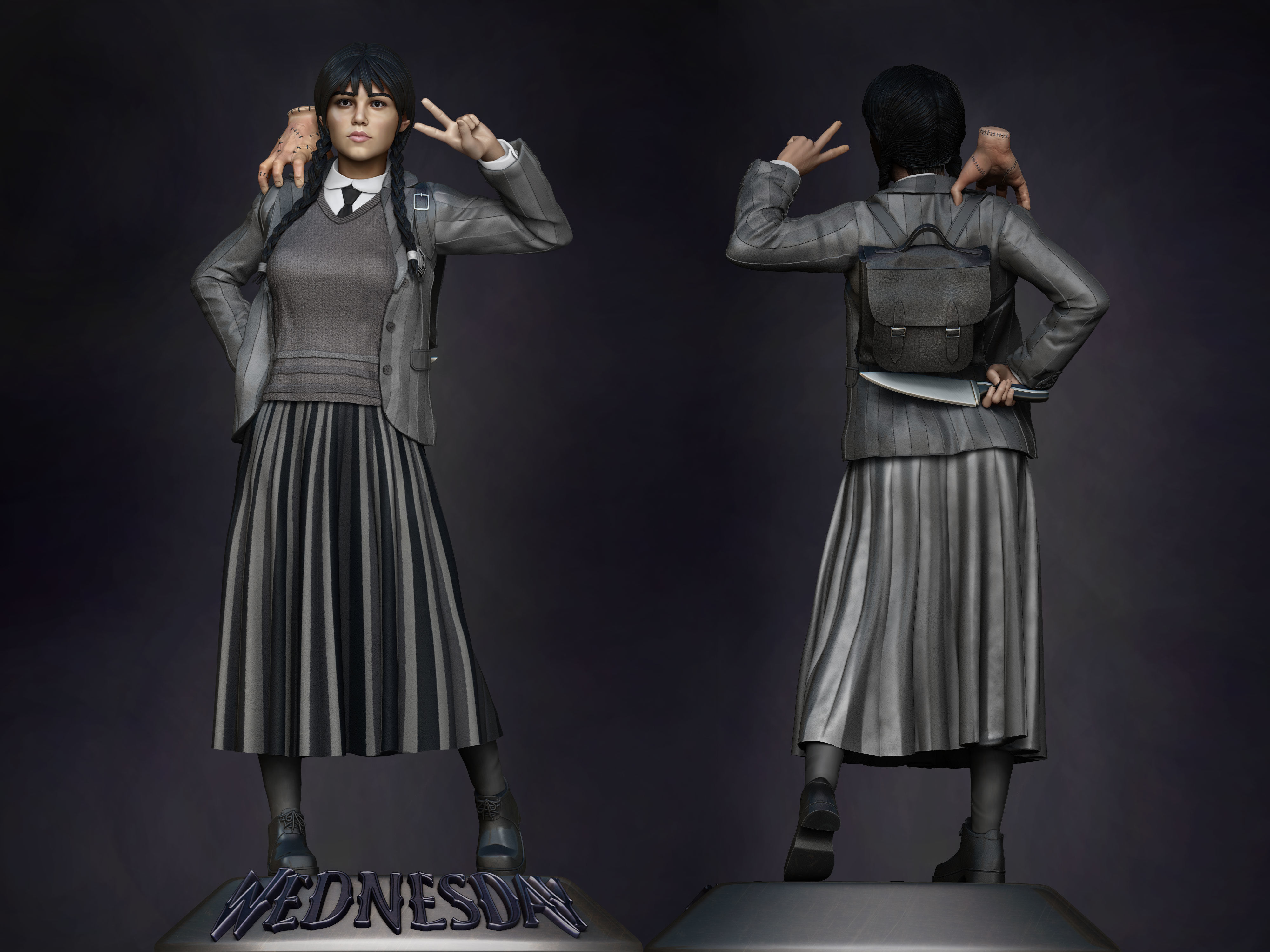 wednesday addams 3D model 3D printable | CGTrader