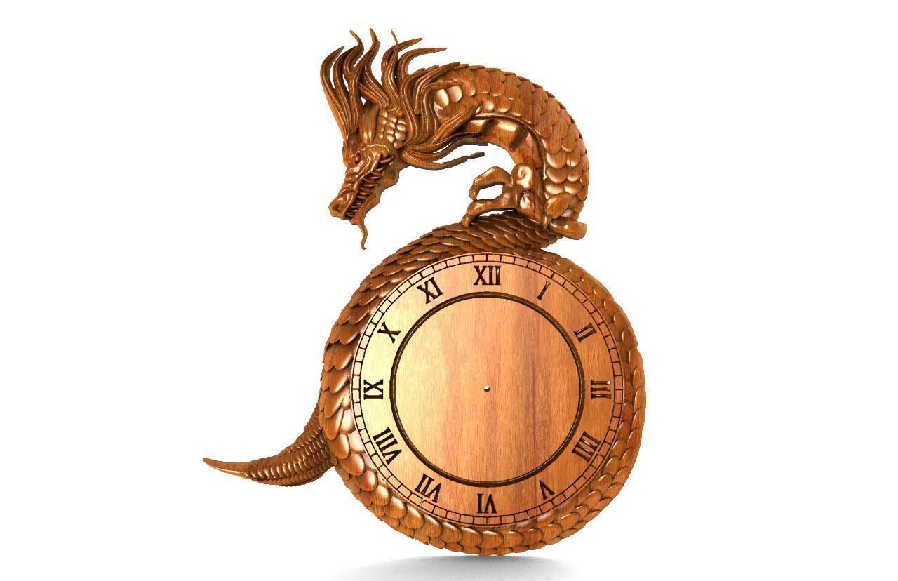 Dragon clock CNC 3D model 3D printable | CGTrader