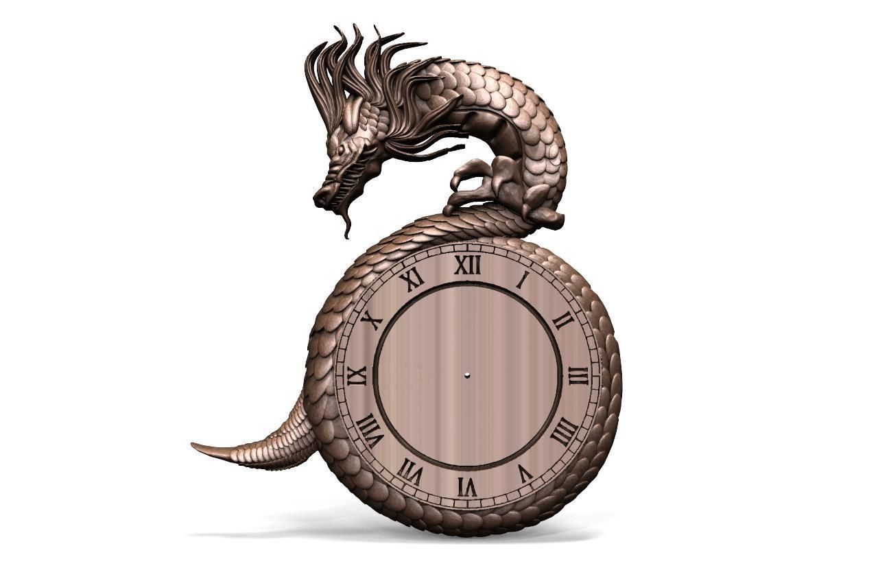 Dragon clock CNC 3D model 3D printable | CGTrader
