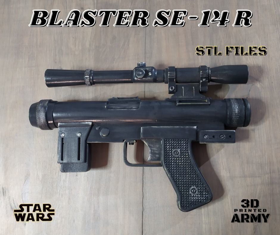StarWars SE-14R death trooper Blaster for cosplay 3D model 3D printable ...