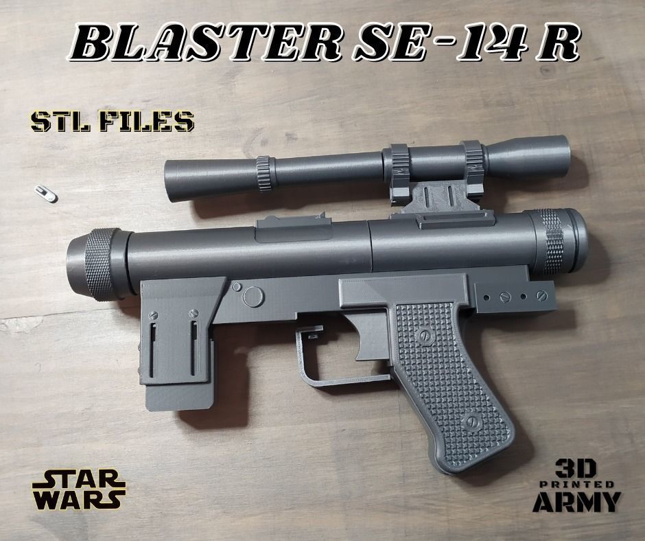 StarWars SE-14R death trooper Blaster for cosplay 3D model 3D printable ...