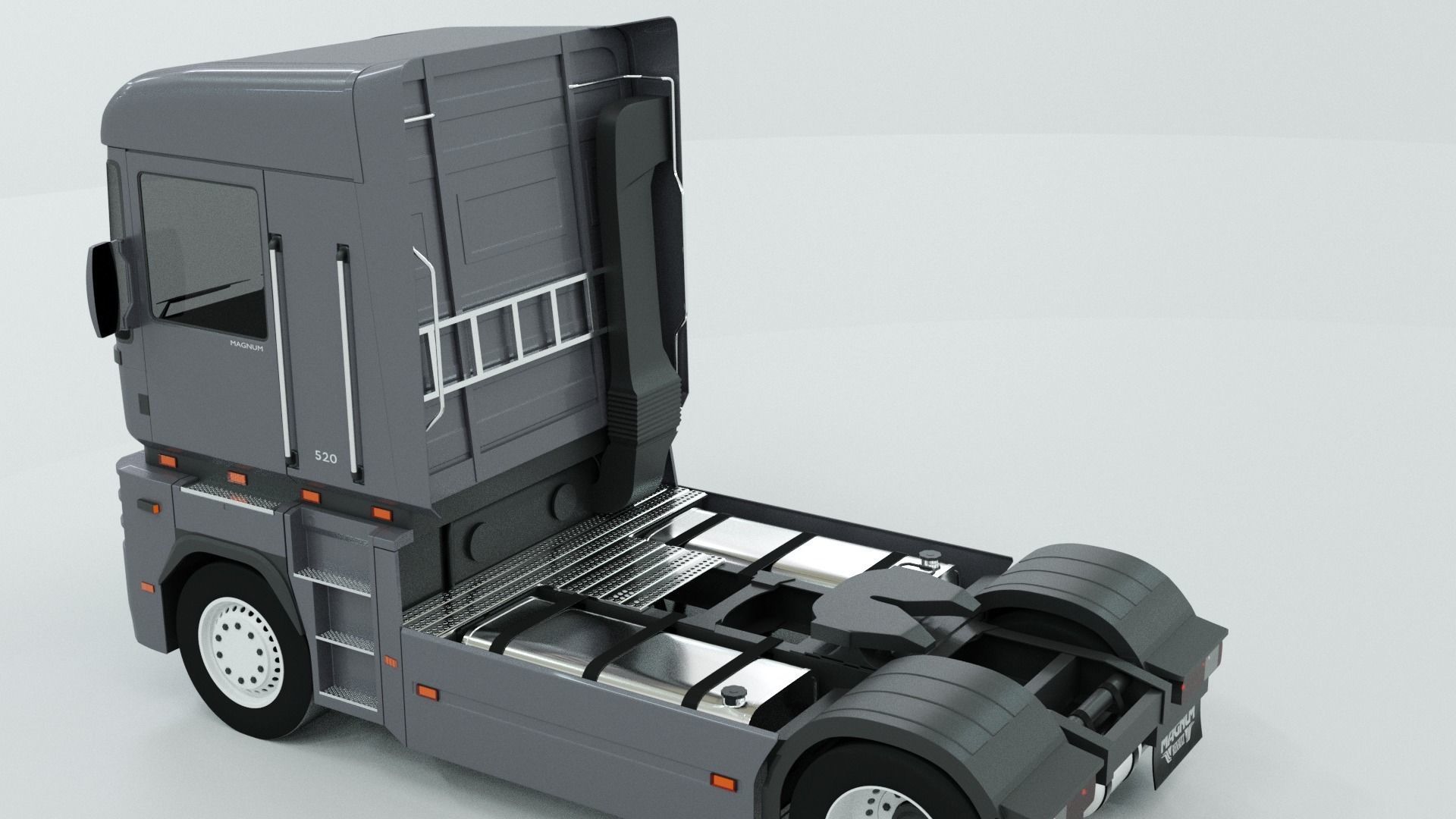 TRUCK Renault MAGNUM 520 Grain-trailer READY FOR SUBDIV 3D model | CGTrader