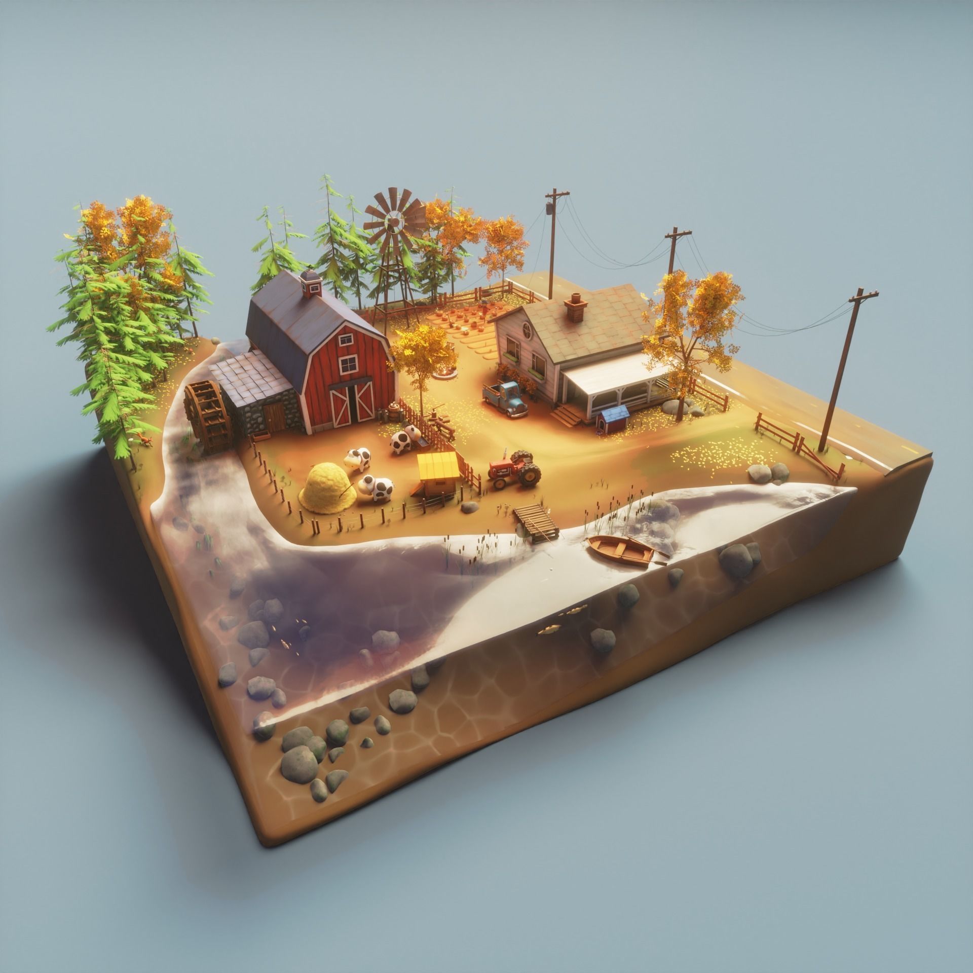 3D model Farm prop pack - stylized VR / AR / low-poly | CGTrader