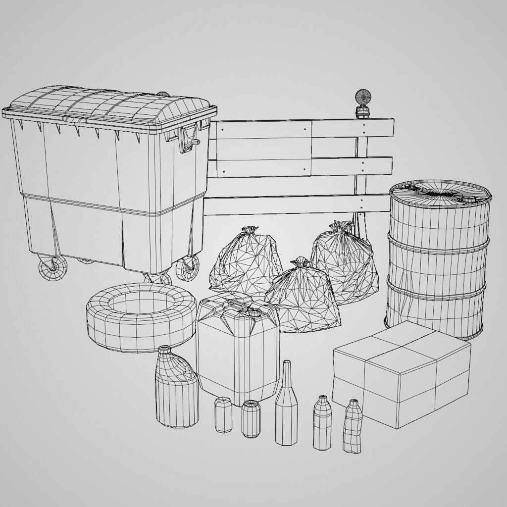 3D model Garbage and Construction waste VR / AR / low-poly | CGTrader