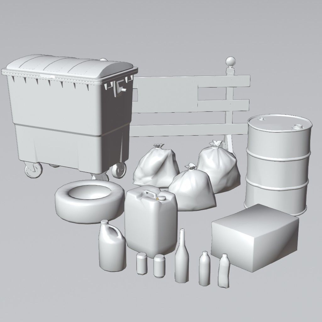 3D model Garbage and Construction waste VR / AR / low-poly | CGTrader