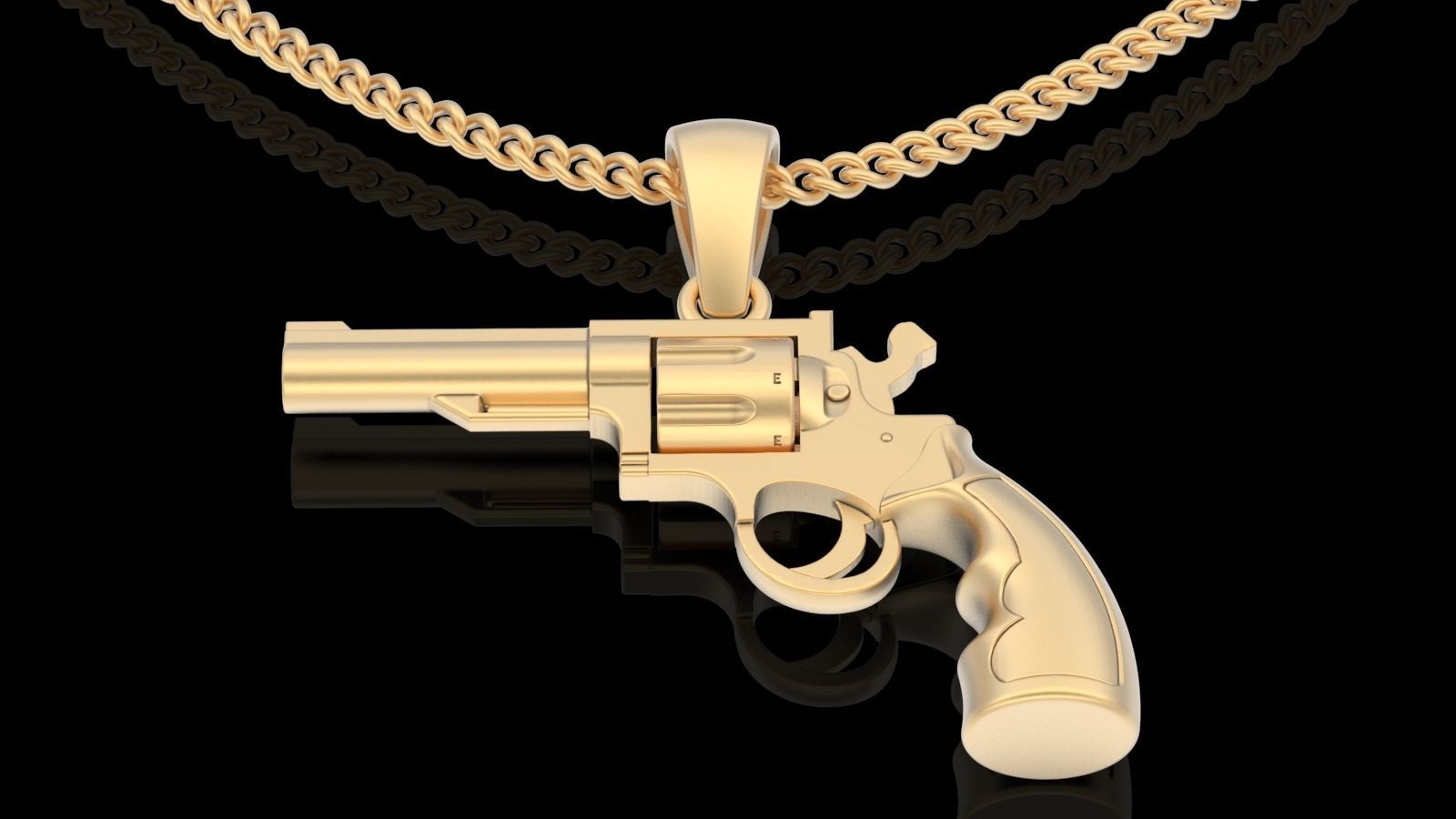 Gun Revolver pendant silver gold jewelry 3D printable model 3D model 3D ...