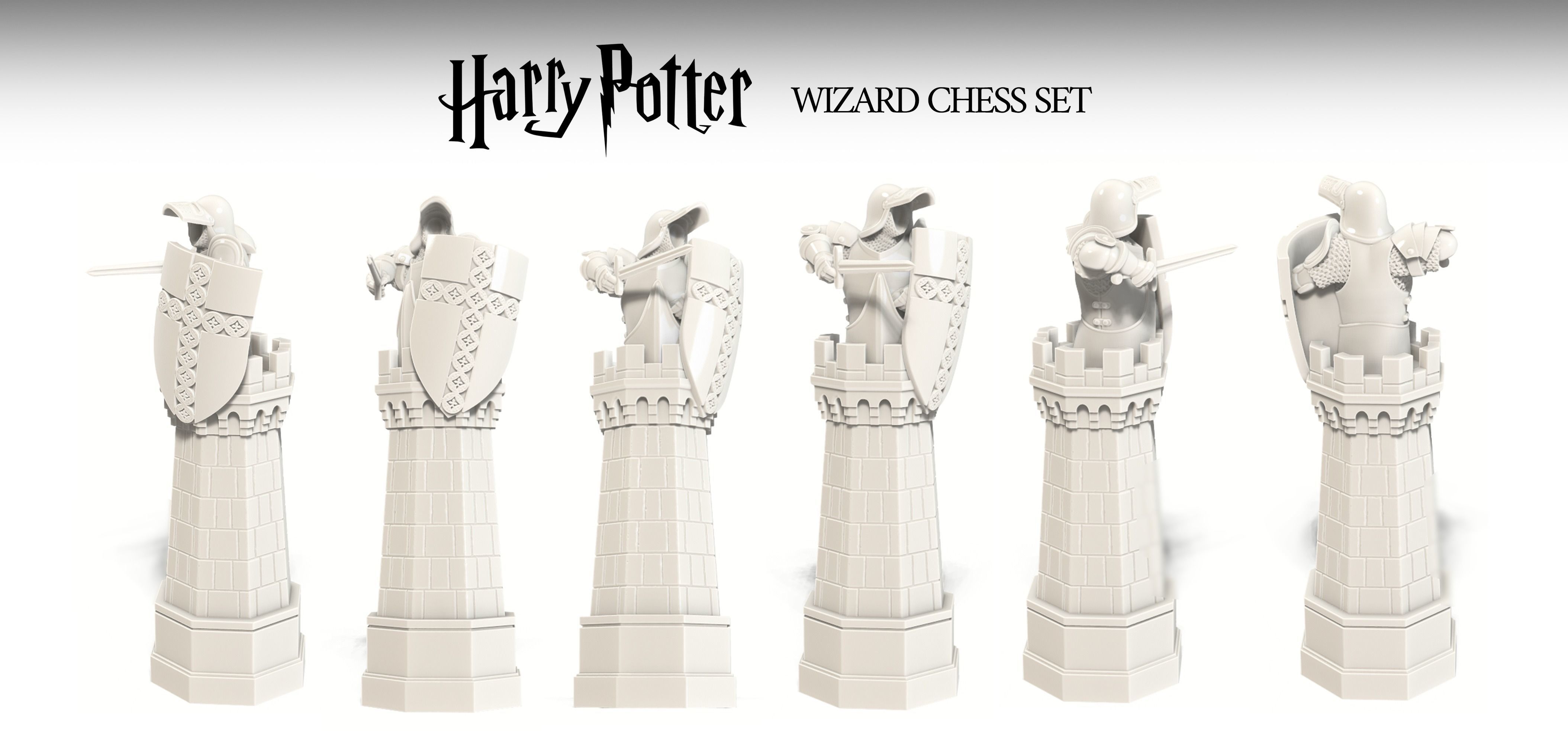 HARRY POTTER WIZARD CHESS SET - TOWER 3D model 3D printable | CGTrader