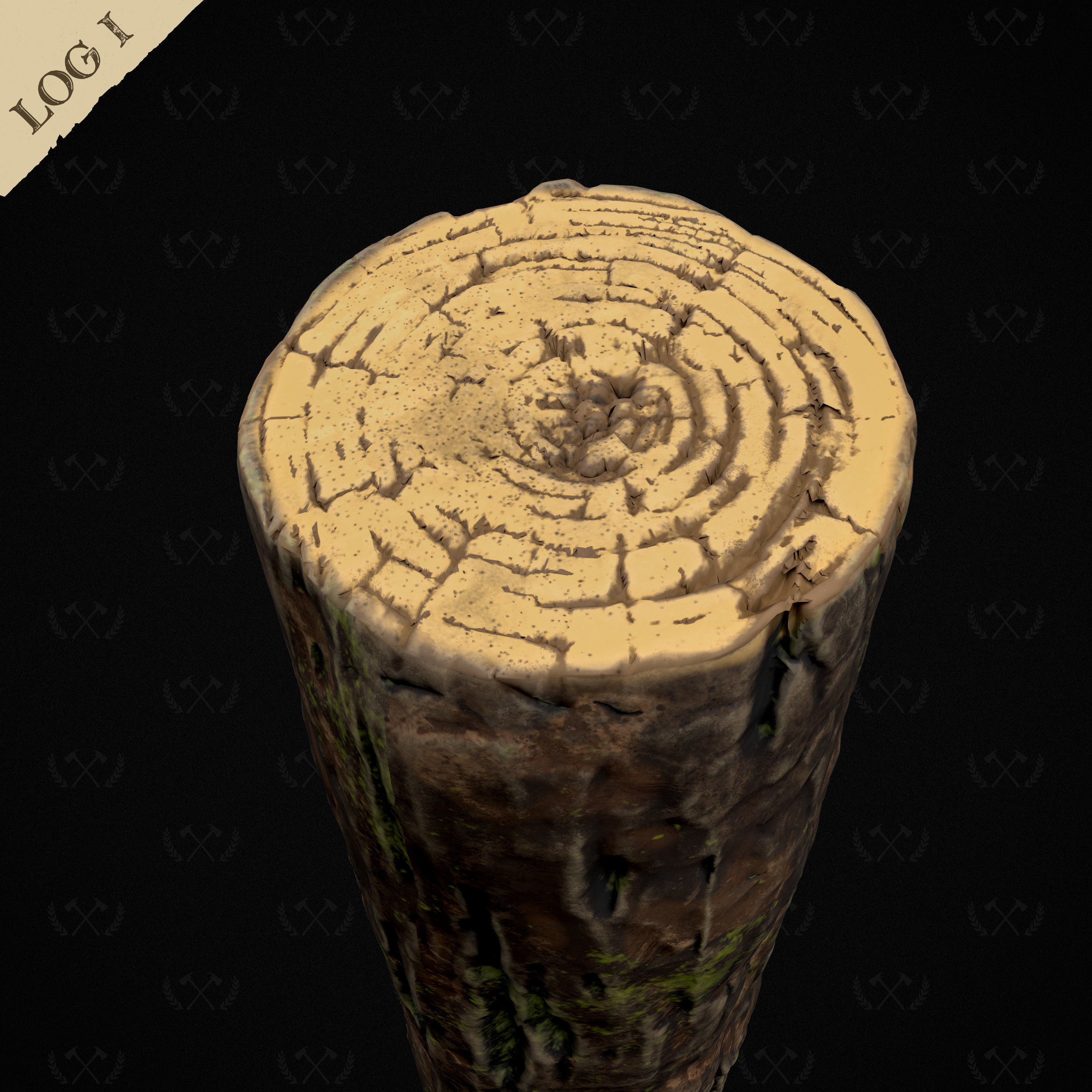 3X Tree Logs - Tree Bark for Diorama and Miniature - Lumberjack 3D ...